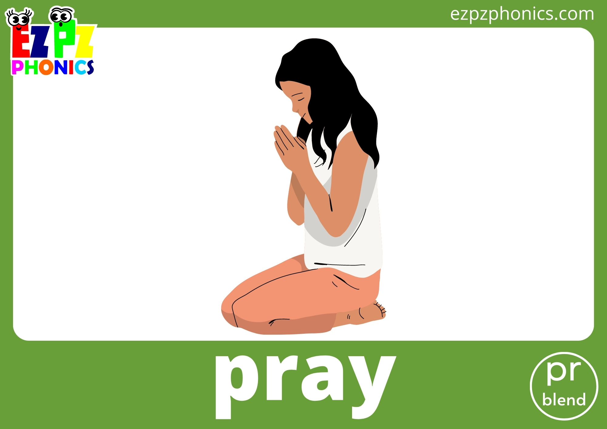 PR Blend Phonics Flashcards - ezpzphonics.com