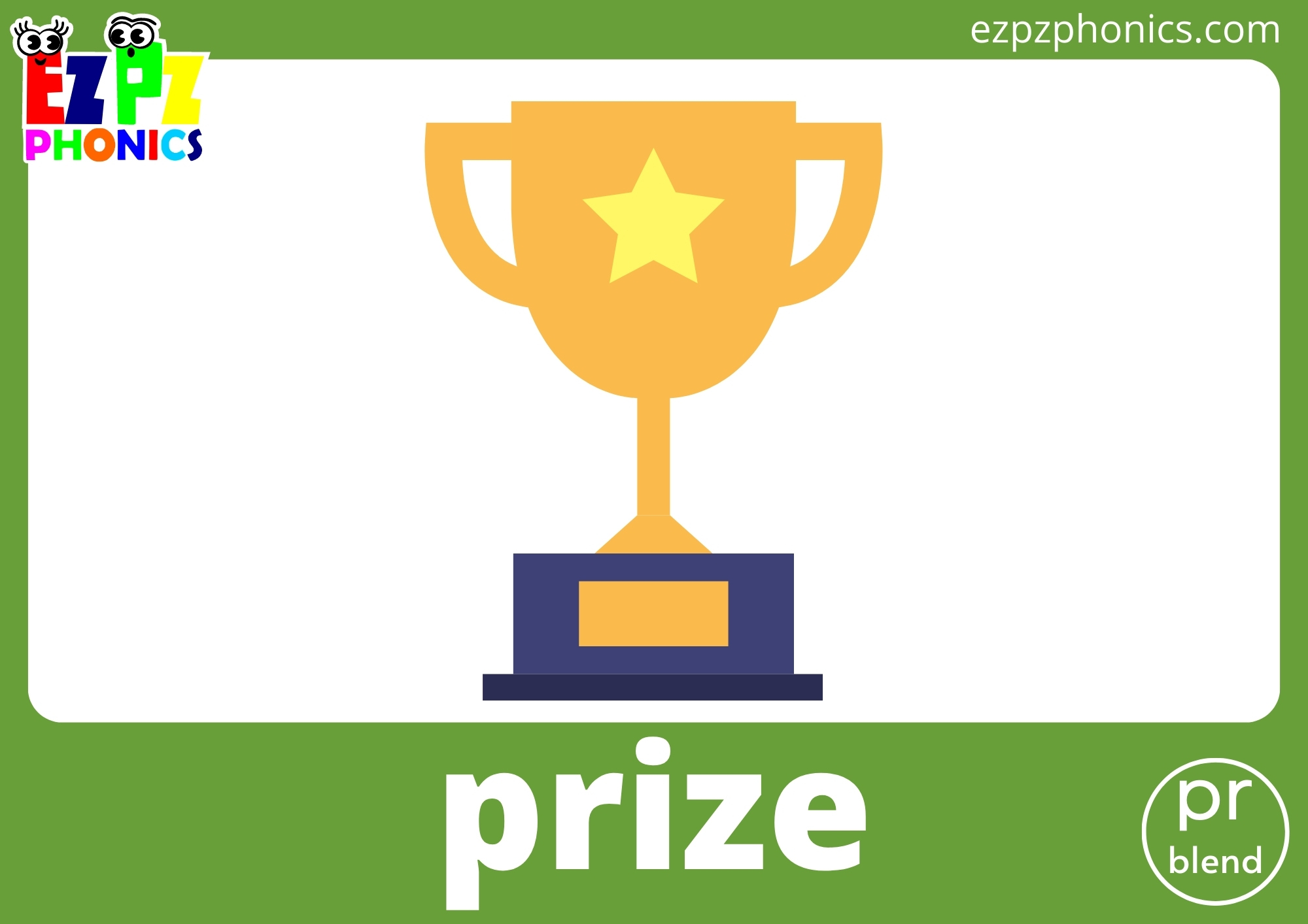 PR Blend Phonics Flashcards - ezpzphonics.com