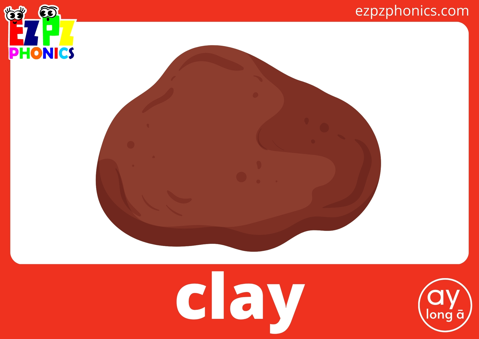 ay Words Long A Vowel Sounds Flashcards with Words and Free PDF ...