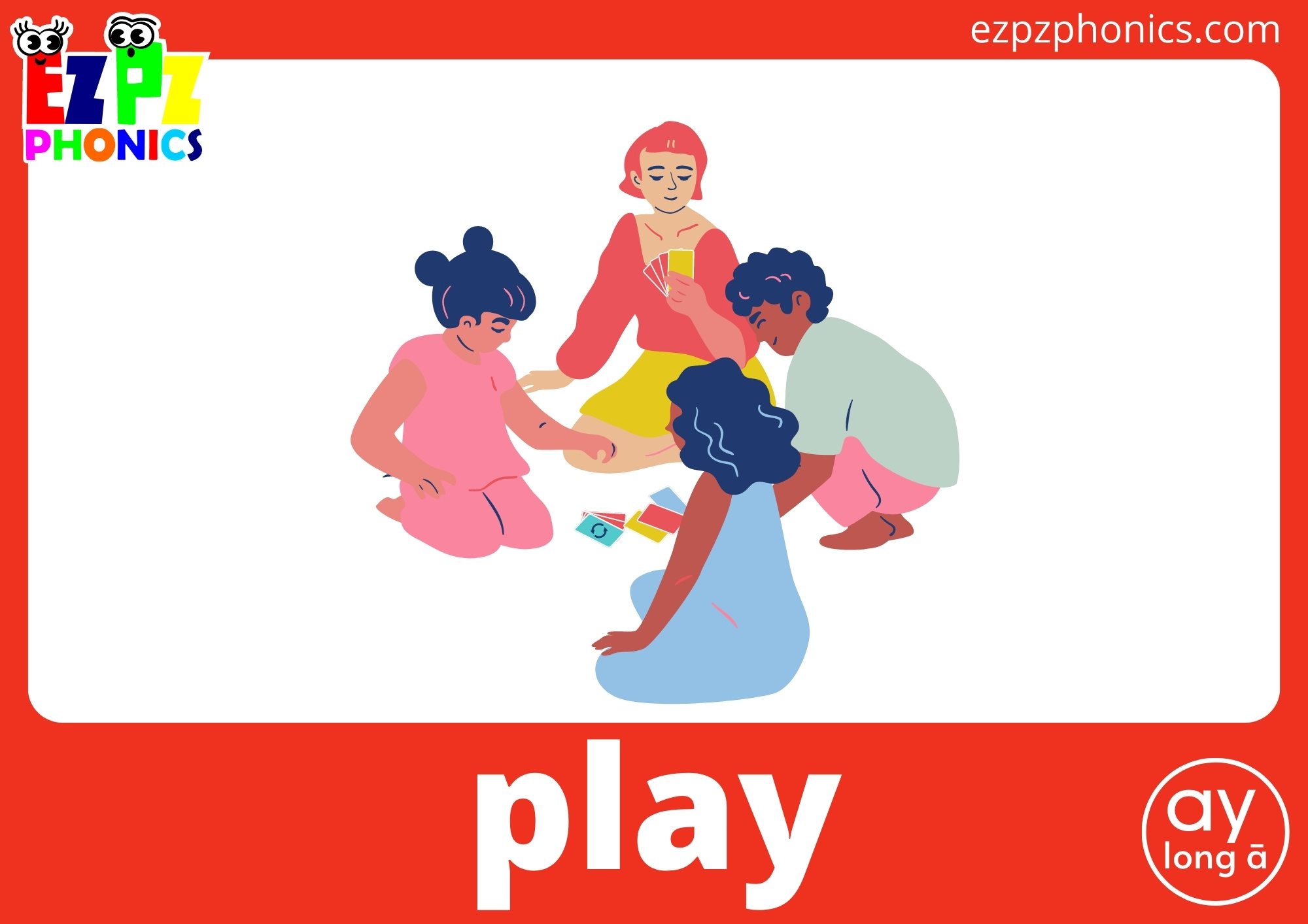 ay Words Long A Vowel Sounds Flashcards with Words and Free PDF ...