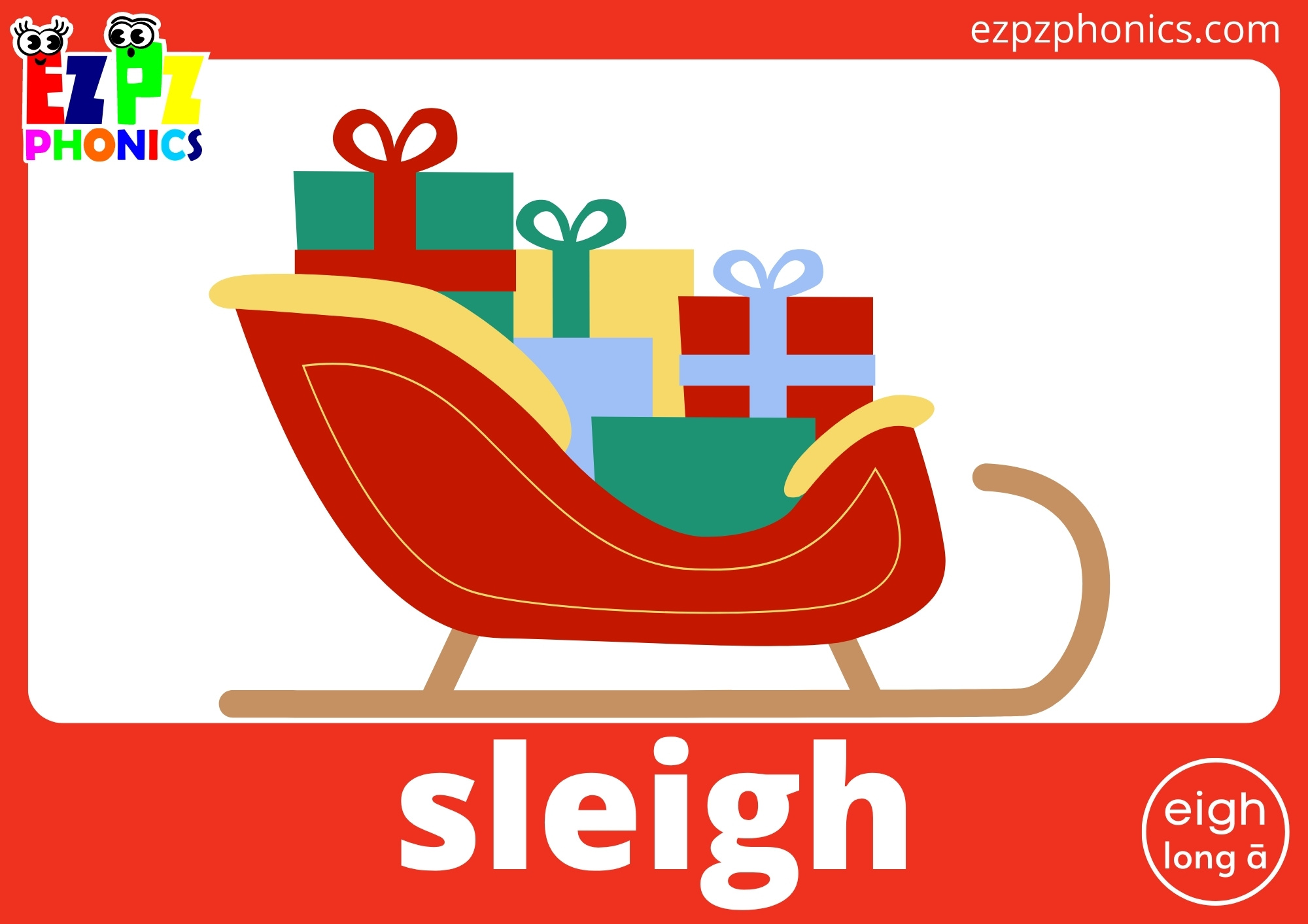 eigh Words List Long A Vowel Sounds Flashcards with Images and Words ...
