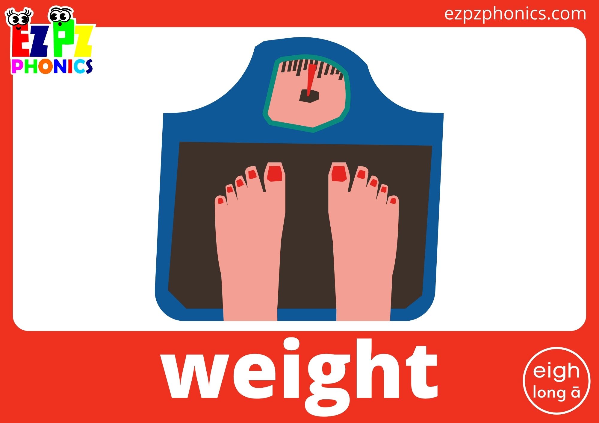 eigh Words List Long A Vowel Sounds Flashcards with Images and Words ...