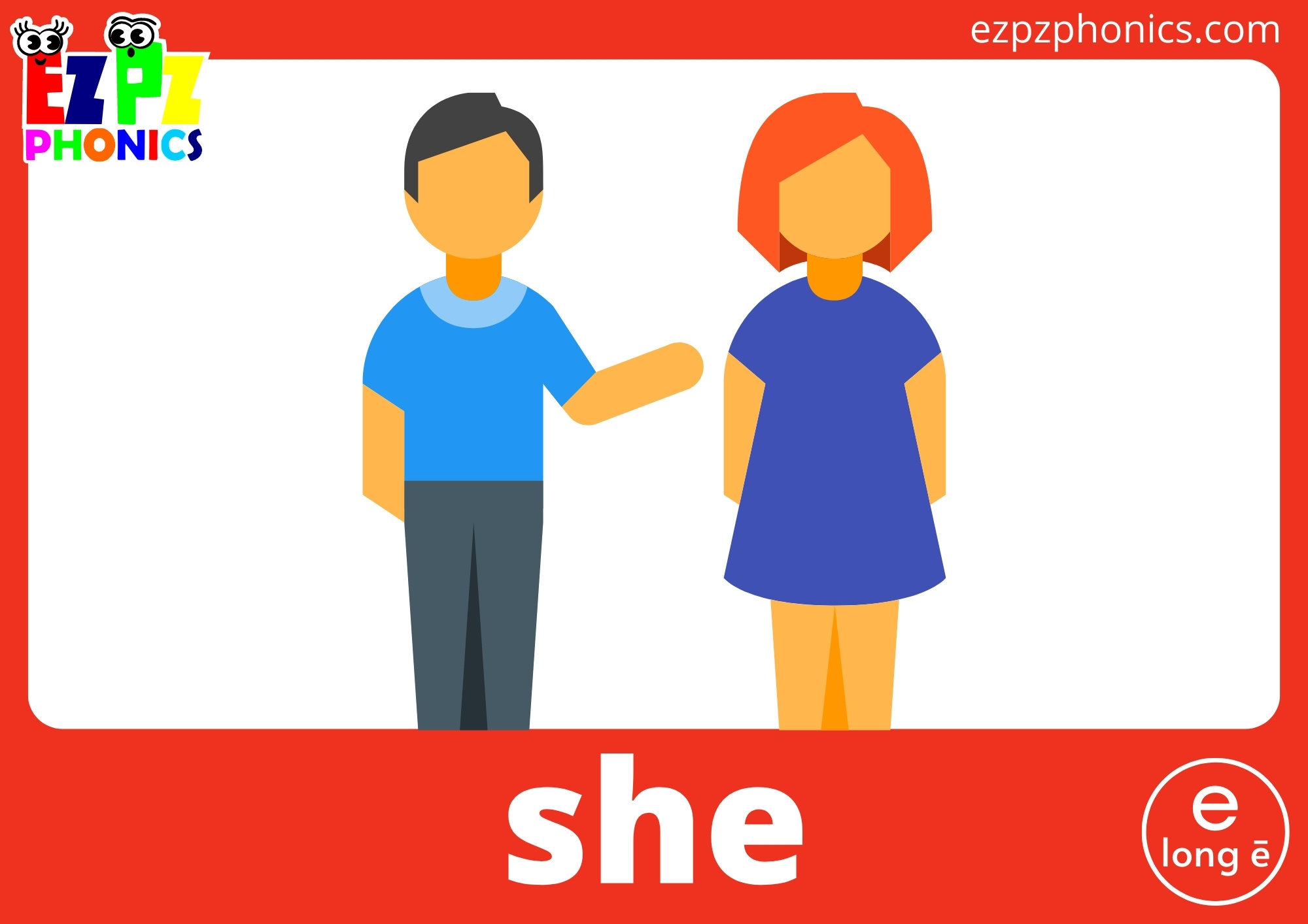 e Words Long E Vowel Phonics Flashcards - ezpzphonics.com