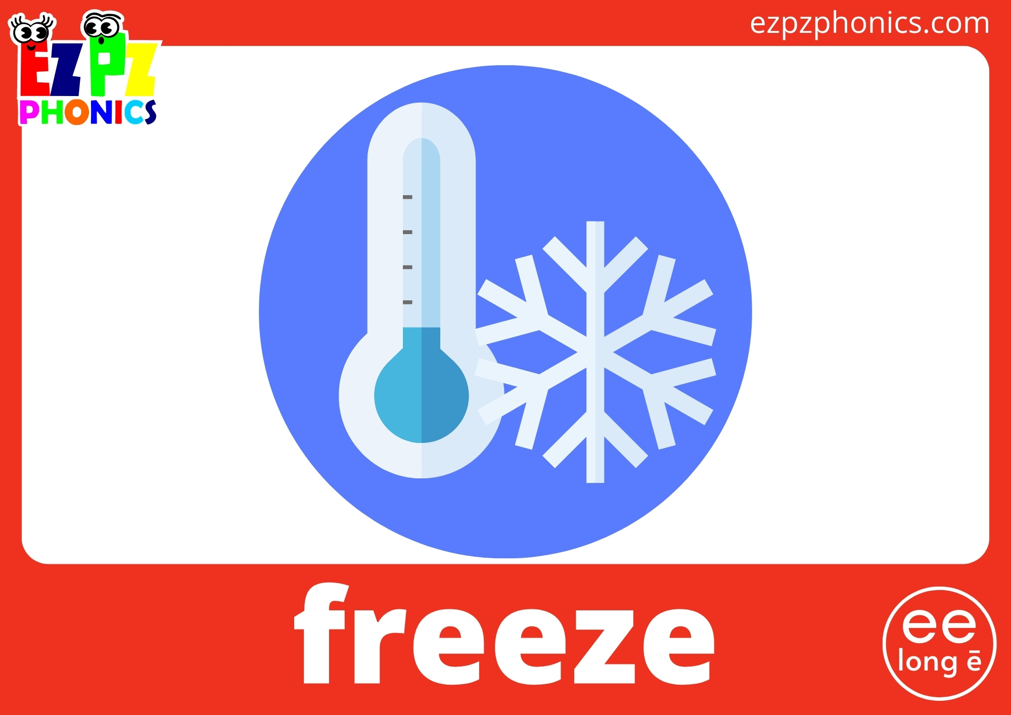 ee Words Long E Vowel Phonics Flashcards - ezpzphonics.com