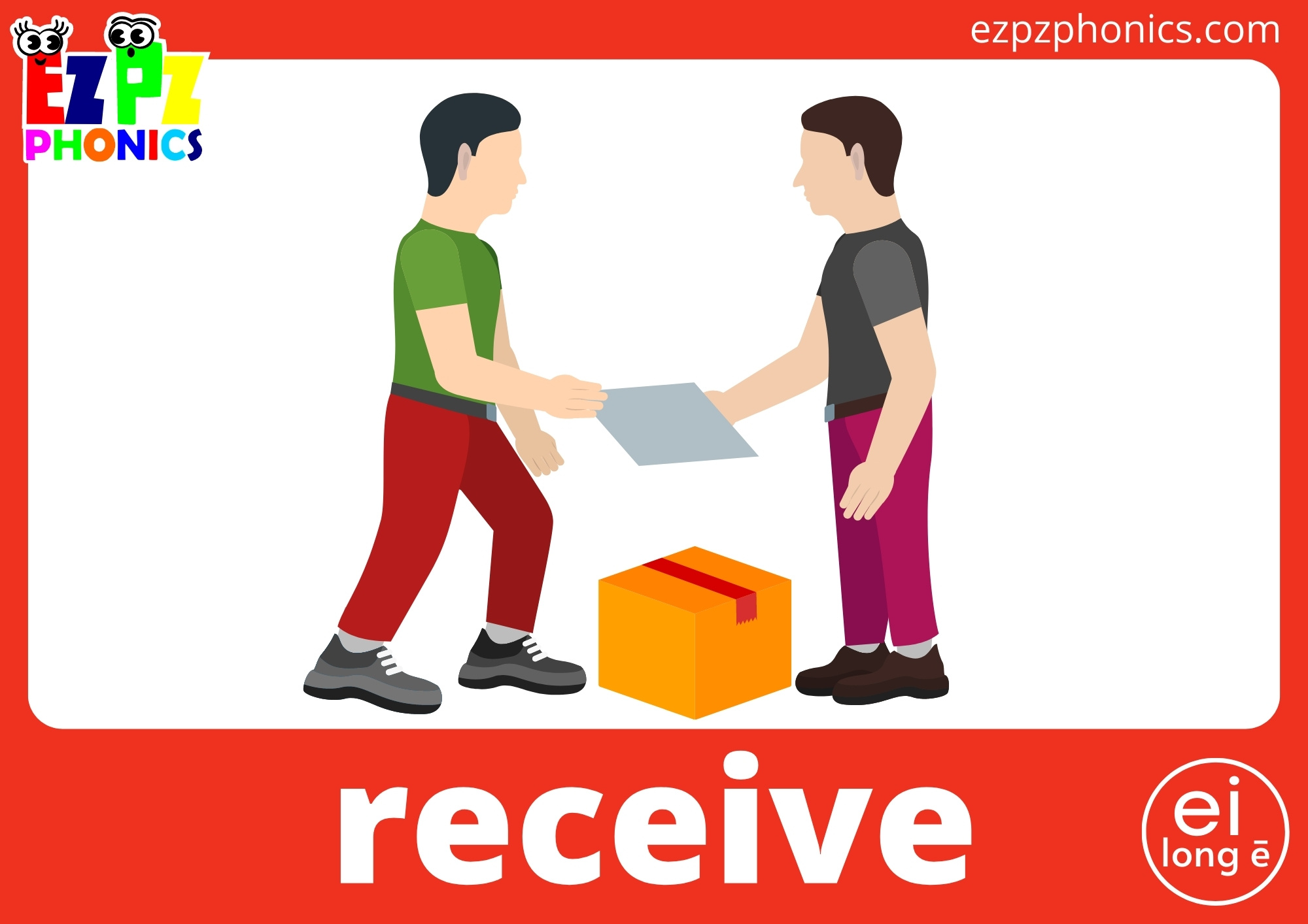 ei Words List Long E Vowel Sounds Flashcards with Images and Words Free ...