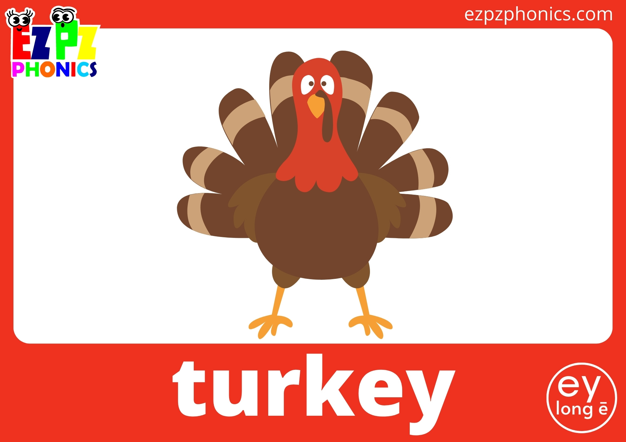 ey Words Long E Vowel Phonics Flashcards - ezpzphonics.com