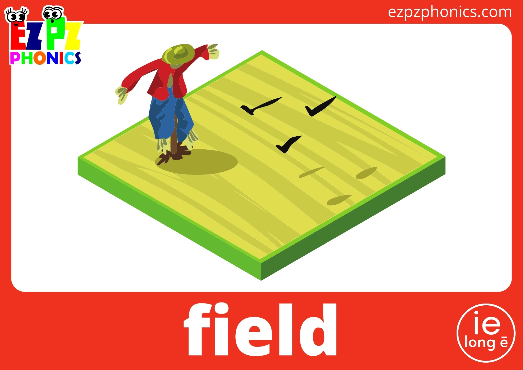 ie Words Long E Vowel Sounds Flashcards with Images and Words Free ...