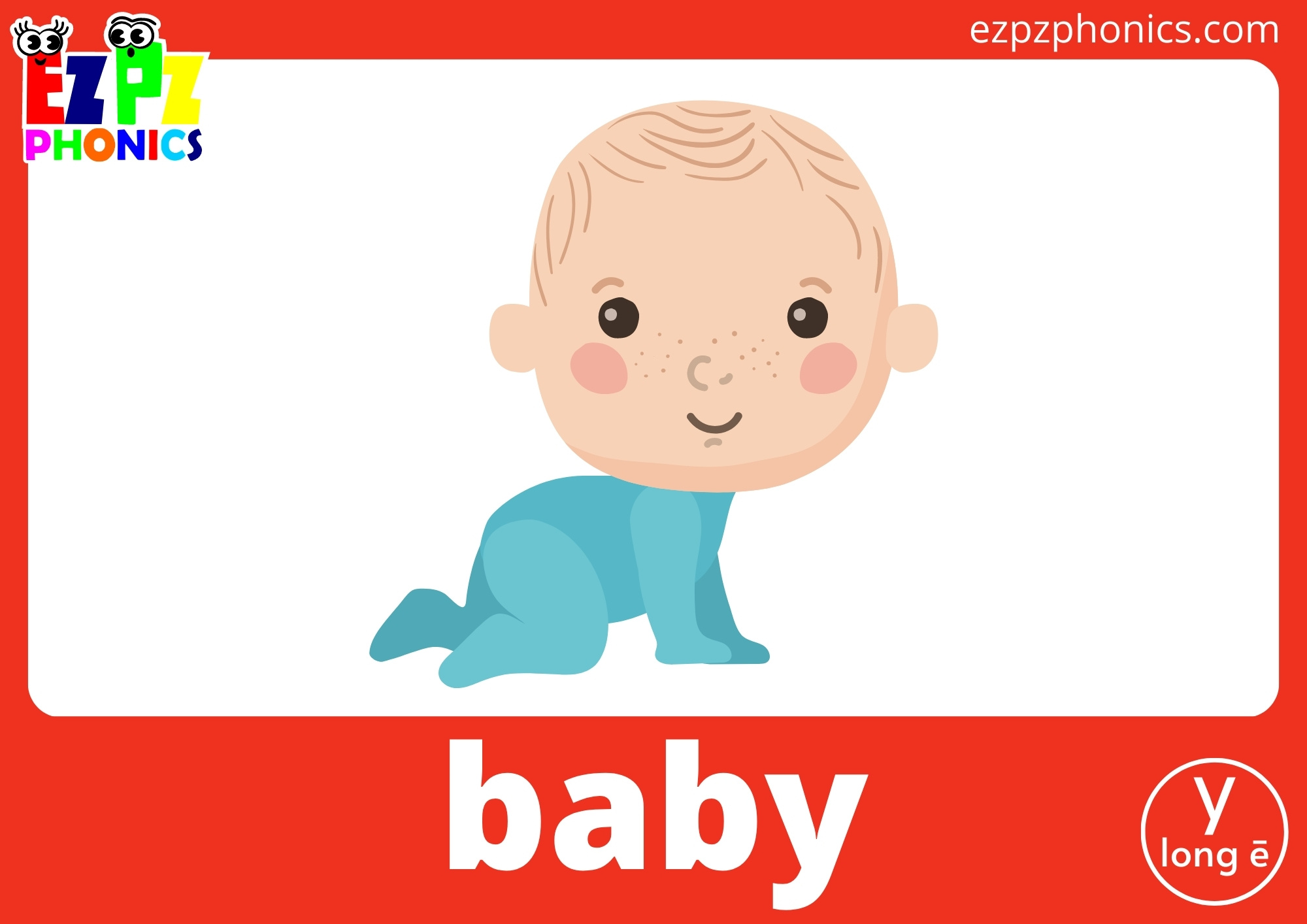 y Words Long E Vowel Sounds Flashcards with Images and Words Free ...