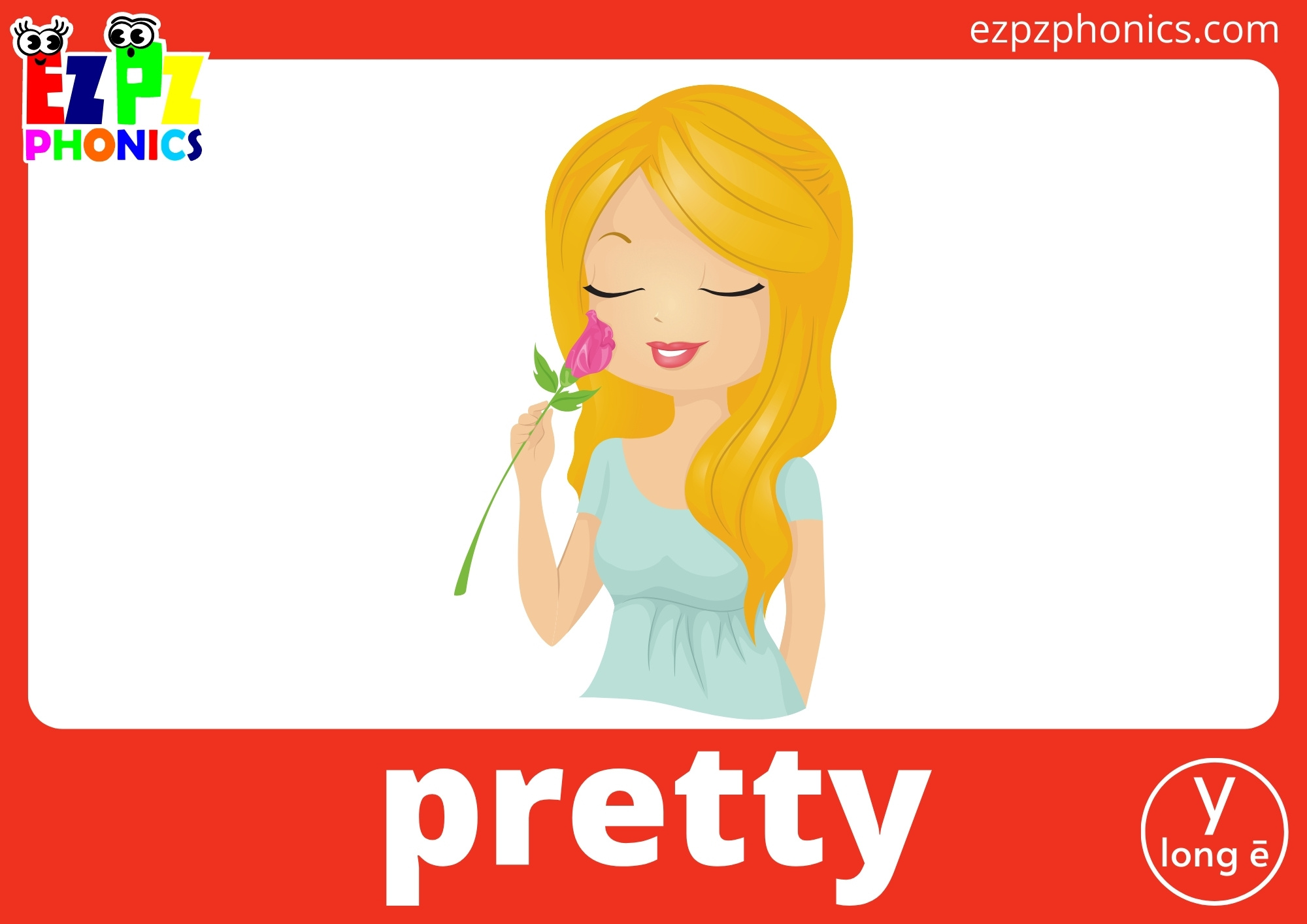 y Words Long E Vowel Sounds Flashcards with Images and Words Free ...