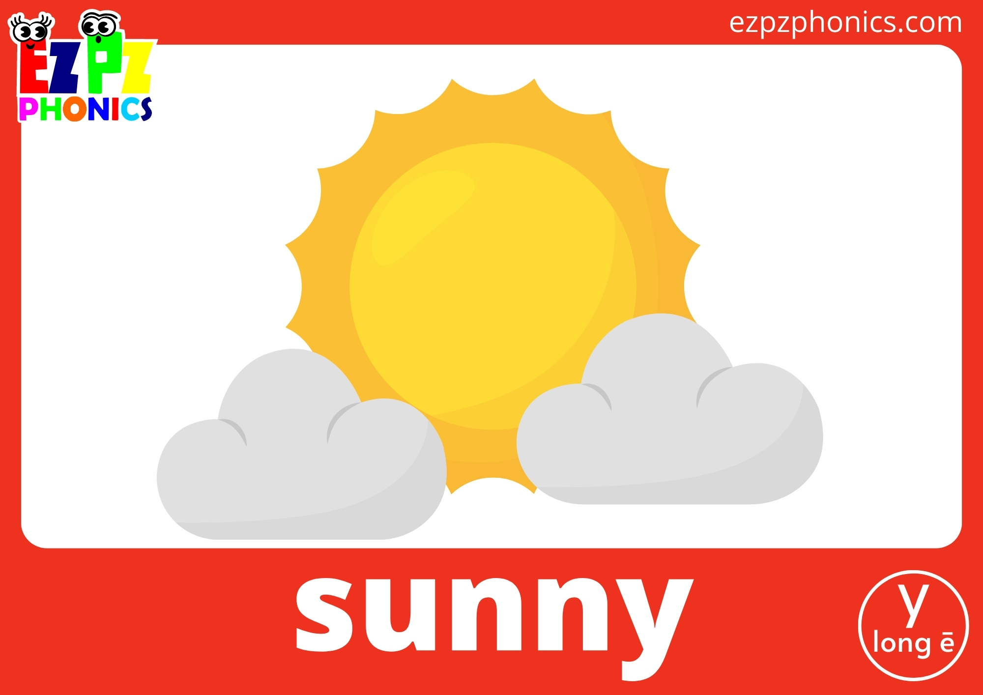 y Words Long E Vowel Sounds Flashcards with Images and Words Free ...