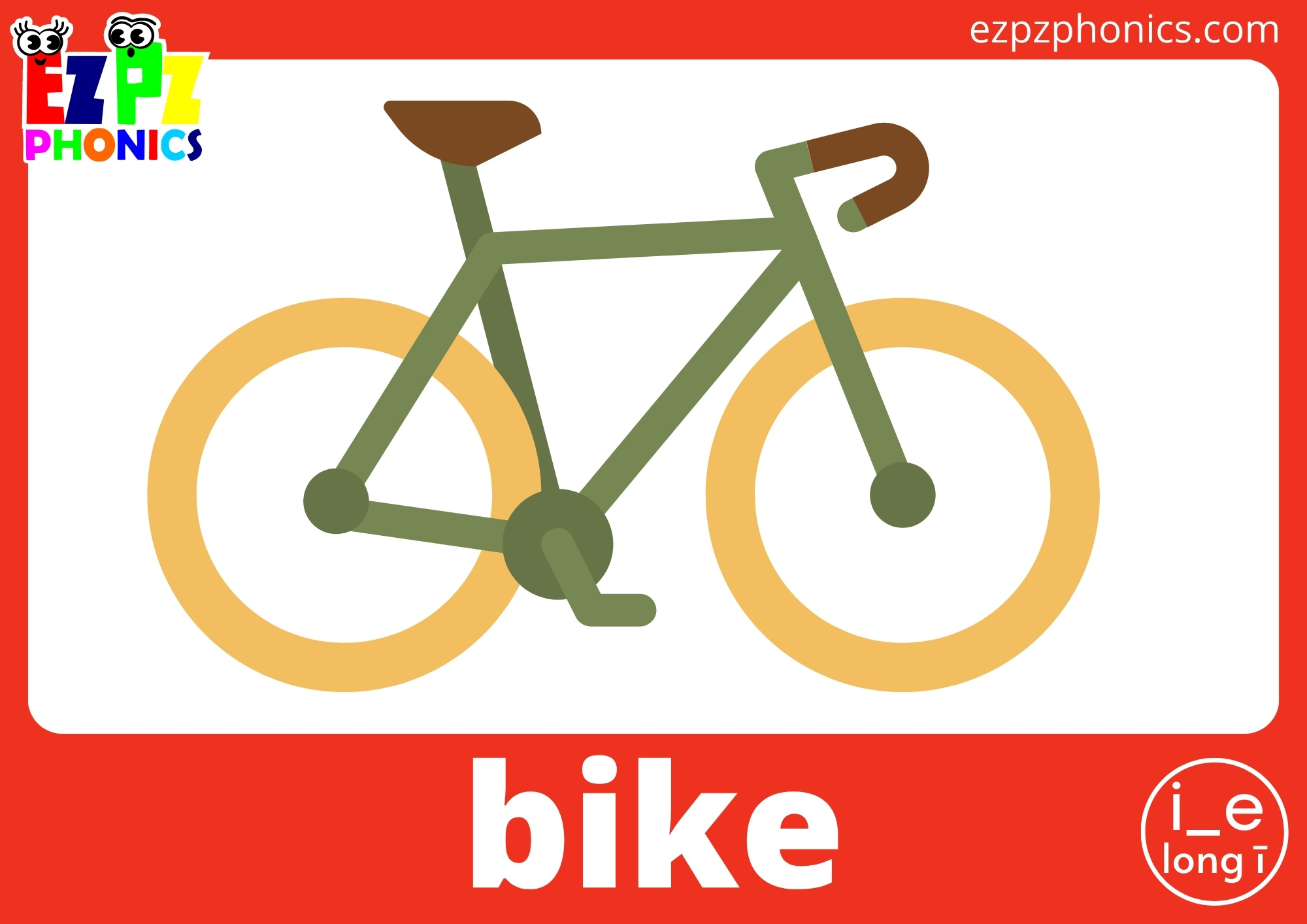 i_e Words Long I Vowel Phonics Flashcards - ezpzphonics.com
