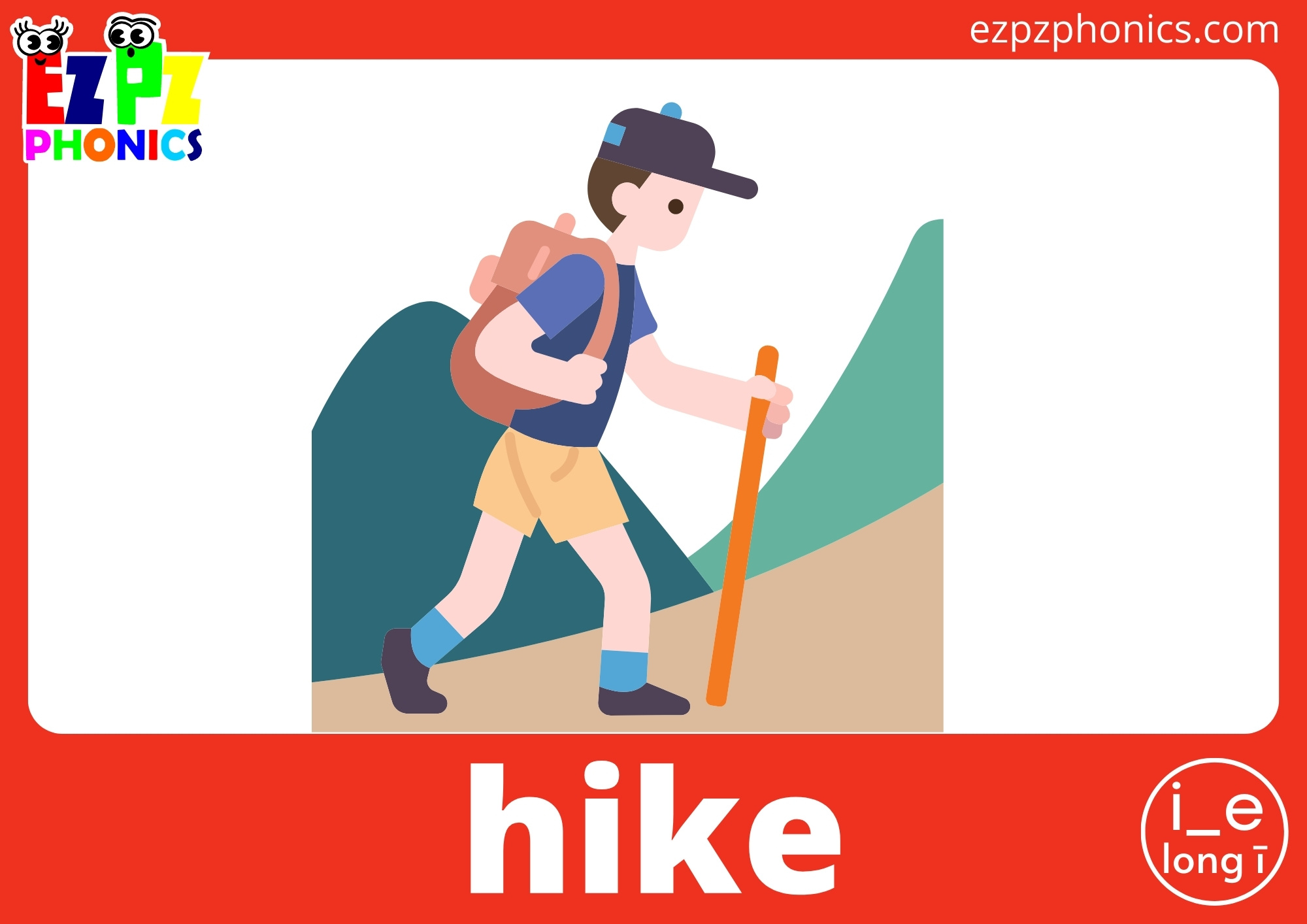 i_e Words Long I Vowel Phonics Flashcards - ezpzphonics.com