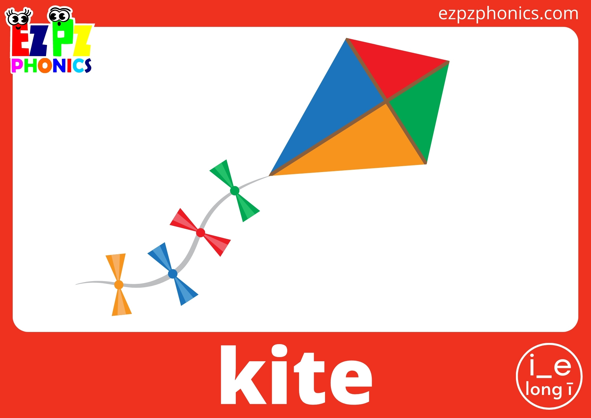 i_e Words Long I Vowel Phonics Flashcards - ezpzphonics.com