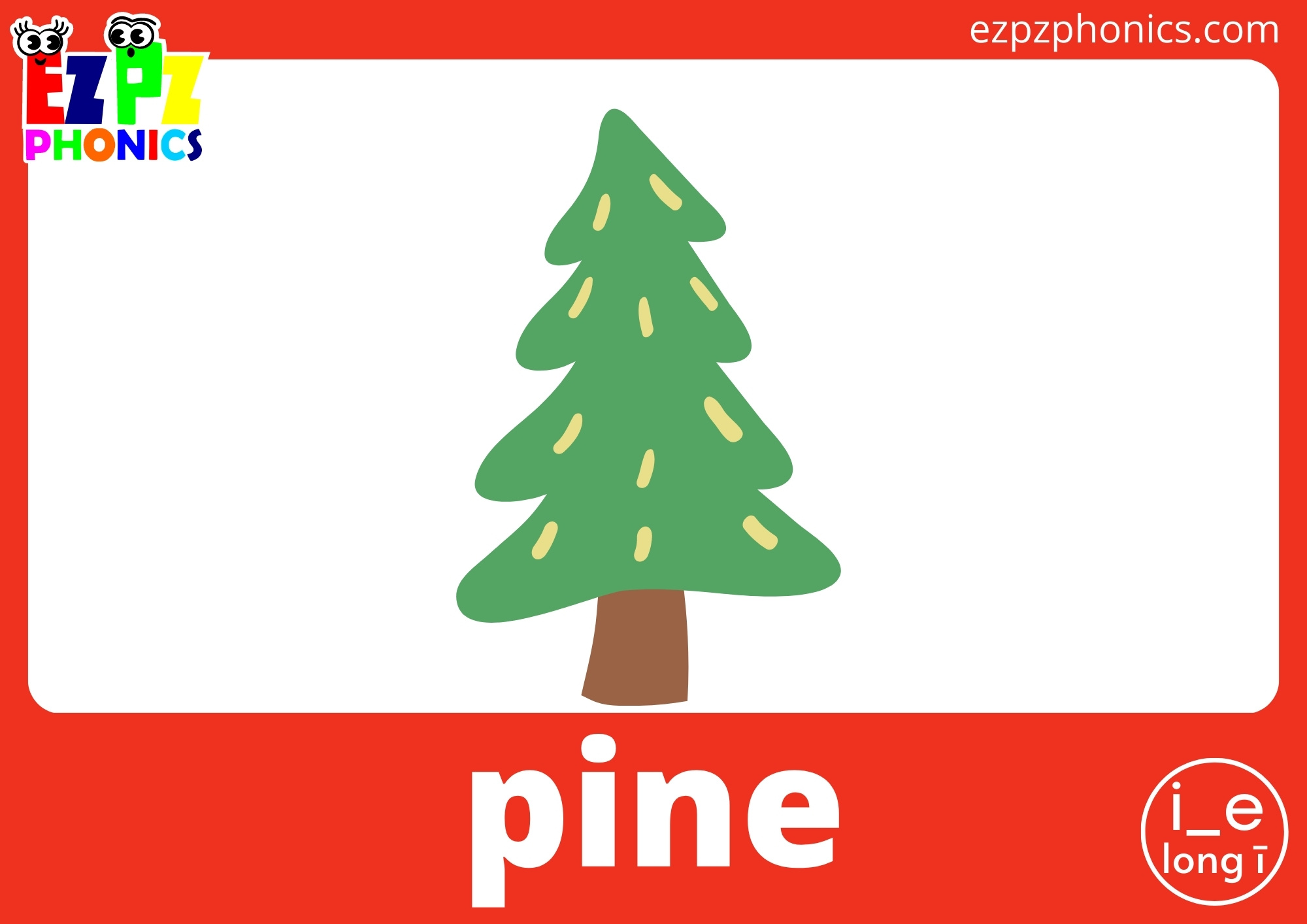 i_e Words Long I Vowel Phonics Flashcards - ezpzphonics.com