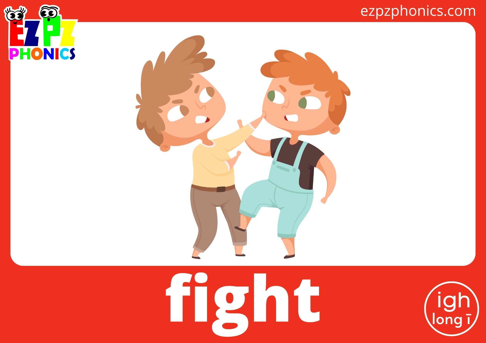 igh Words Long I Vowel Sounds Flashcards with Images and Words Free ...