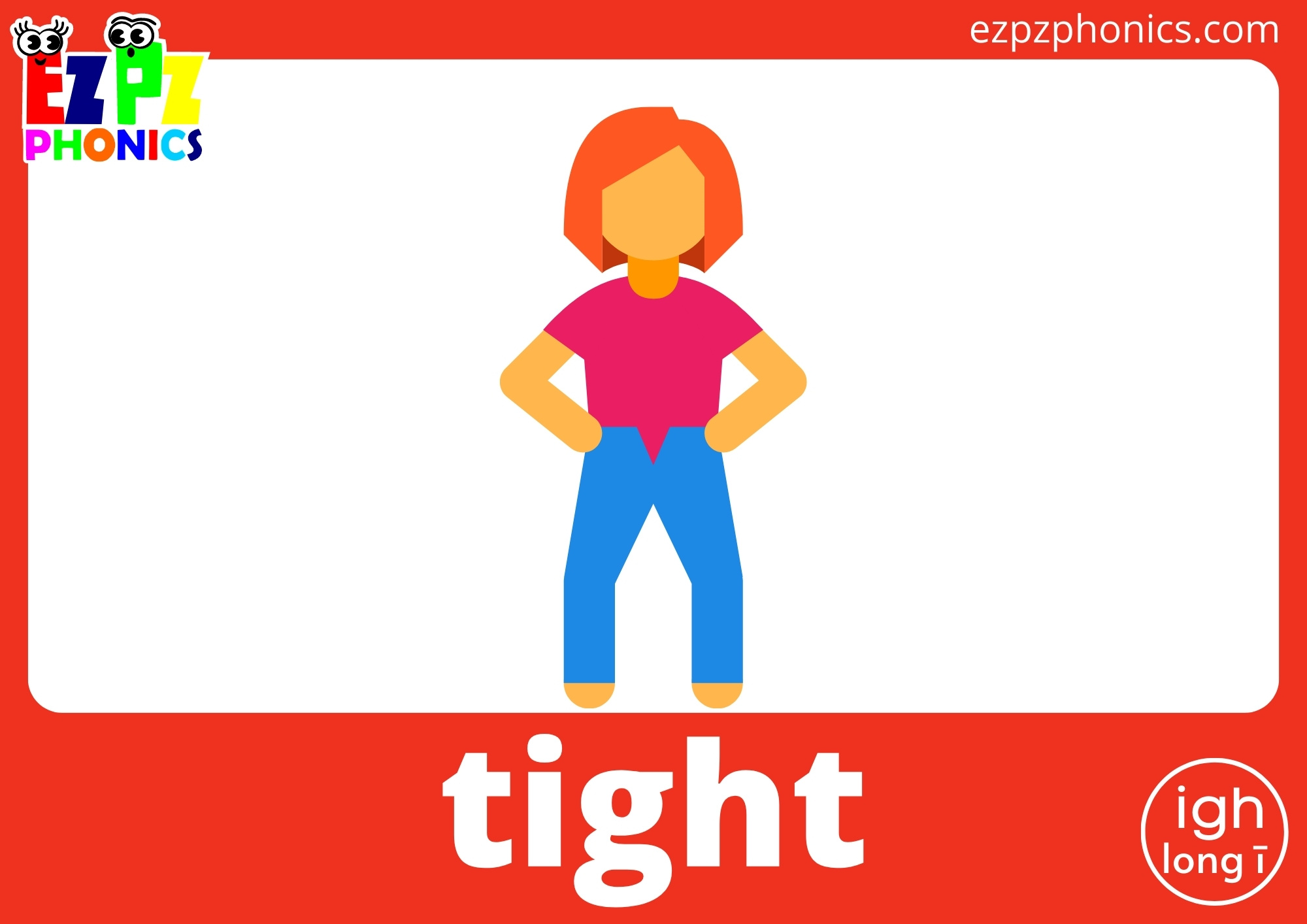 igh Words Long I Vowel Phonics Flashcards - ezpzphonics.com