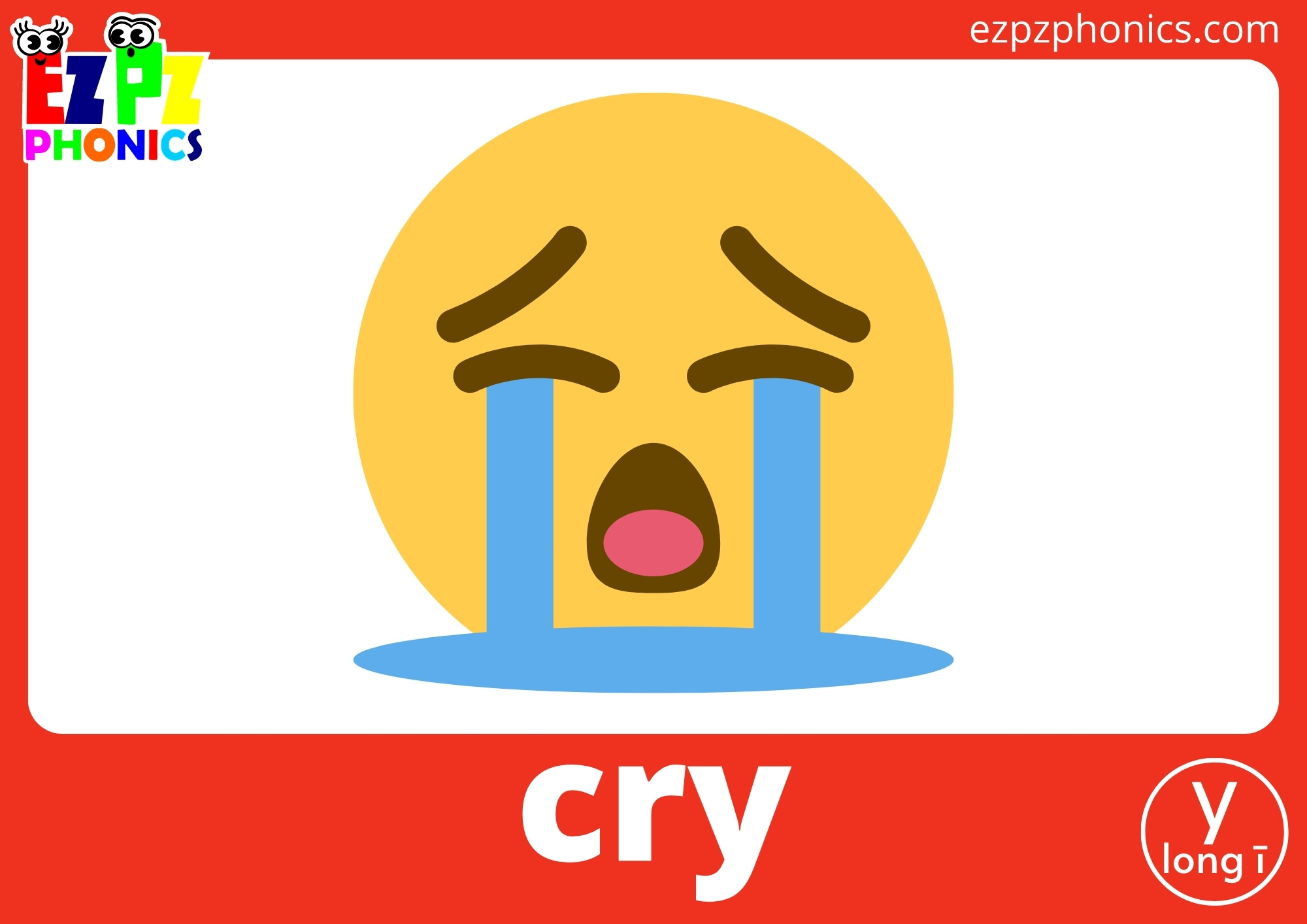 Y Words Long I Vowel Sounds Flashcards with Images and Words Free ...