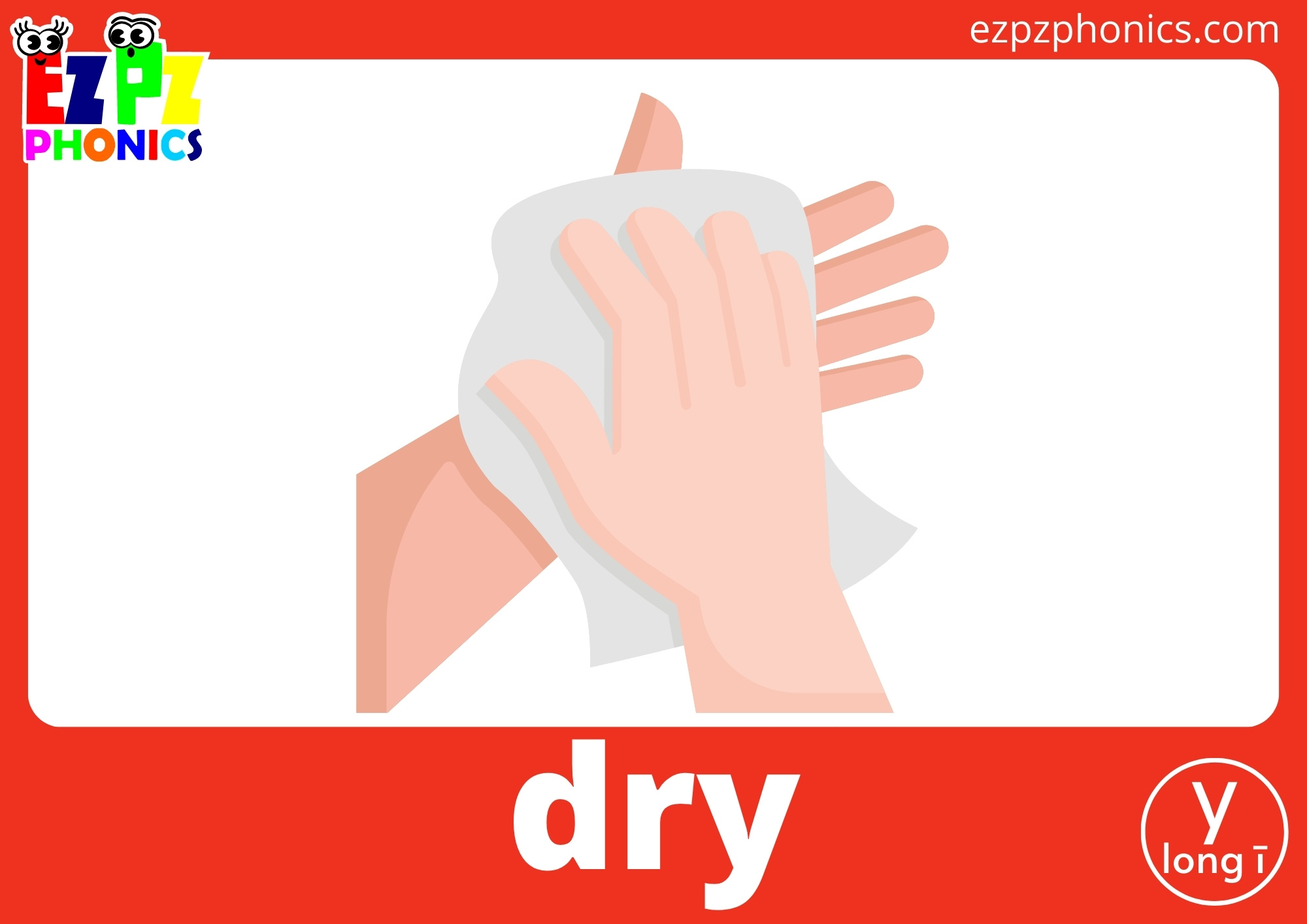 Y Words Long I Vowel Sounds Flashcards with Images and Words Free ...