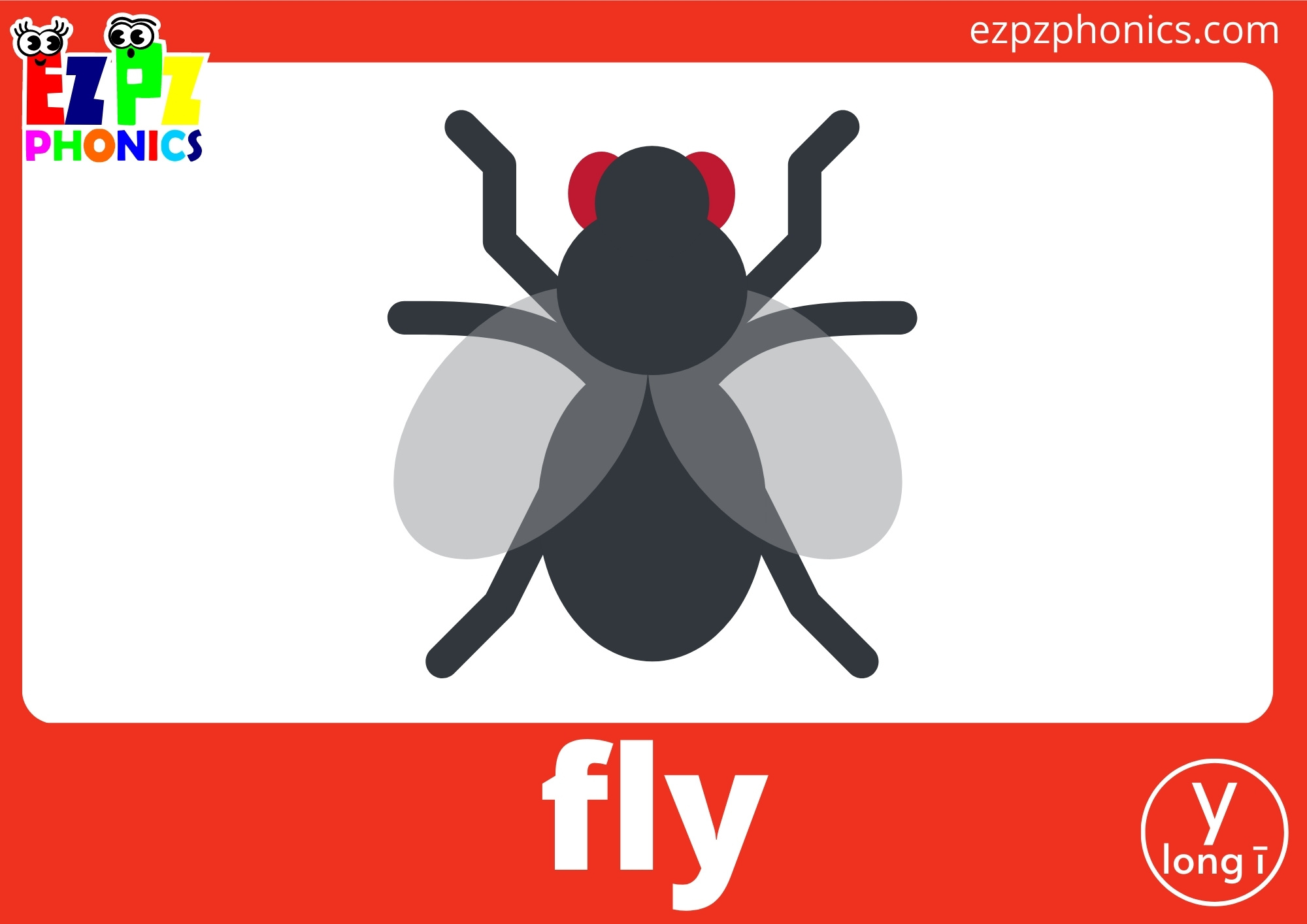 Y Words Long I Vowel Sounds Flashcards with Images and Words Free ...