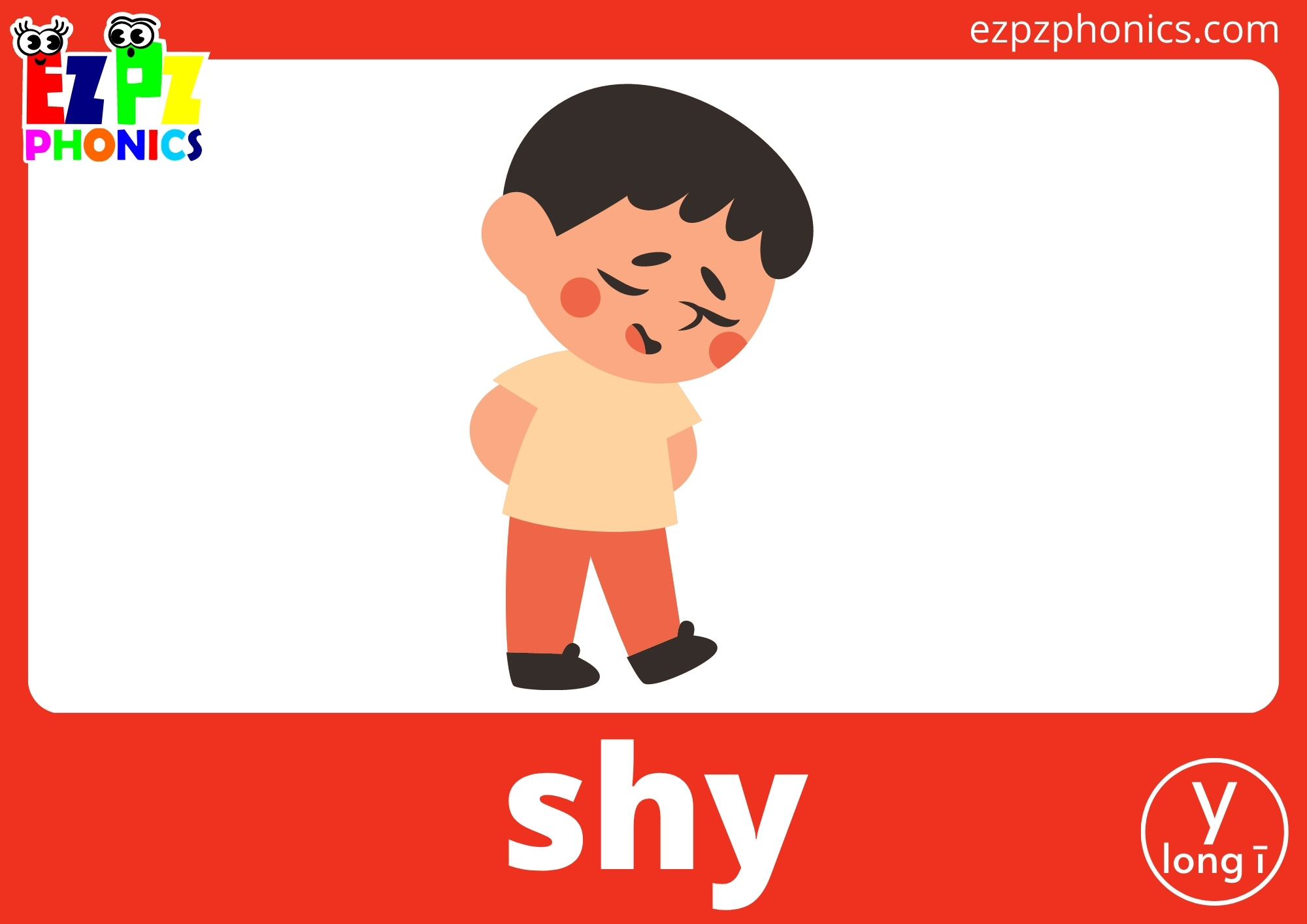 Y Words Long I Vowel Sounds Flashcards with Images and Words Free ...