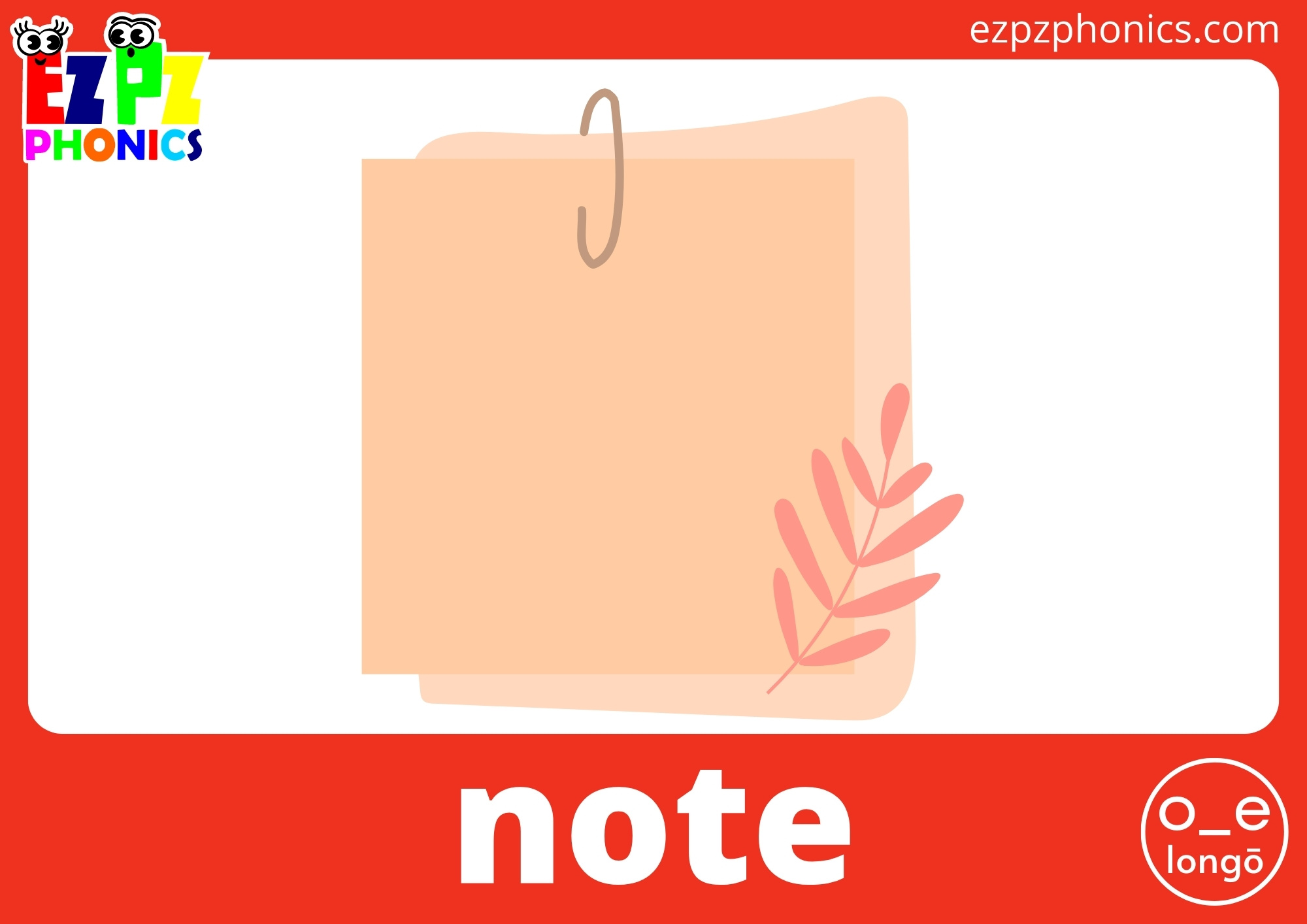 o_e Words Long O Vowel Sounds Flashcards with Images and Words Free ...