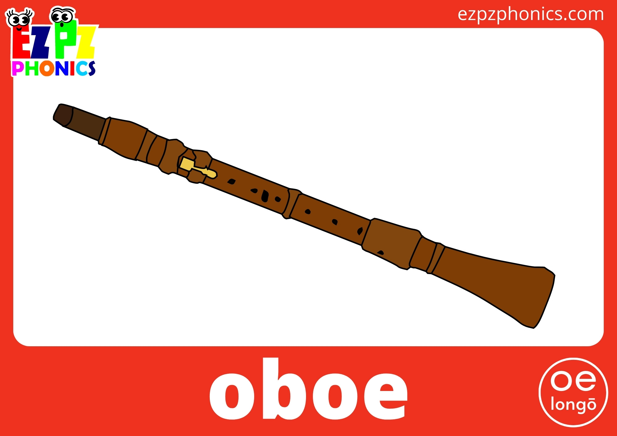 oe Words Long O Vowel Sounds Flashcards with Images and Words Download ...