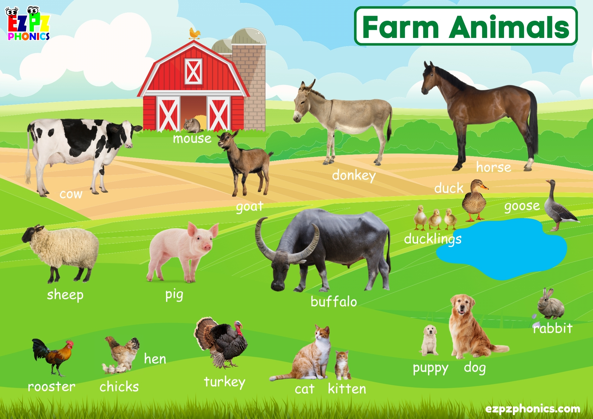 Farm Animals Vocabulary Picture Dictionary - ezpzphonics.com