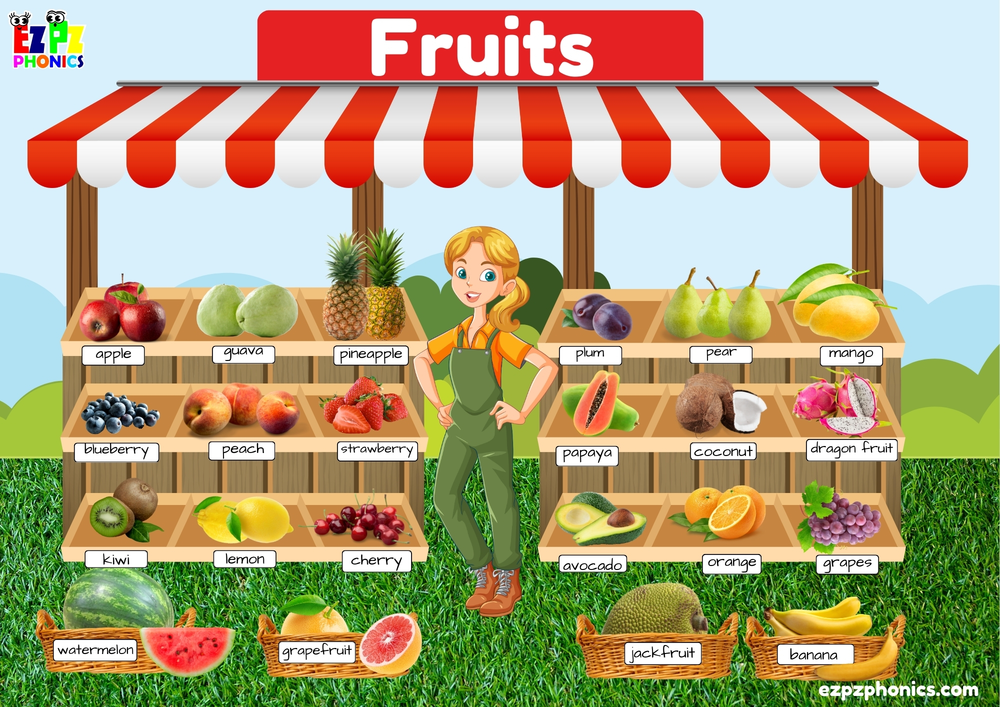 Fruits First English Words Picture Dictionary - ezpzphonics.com