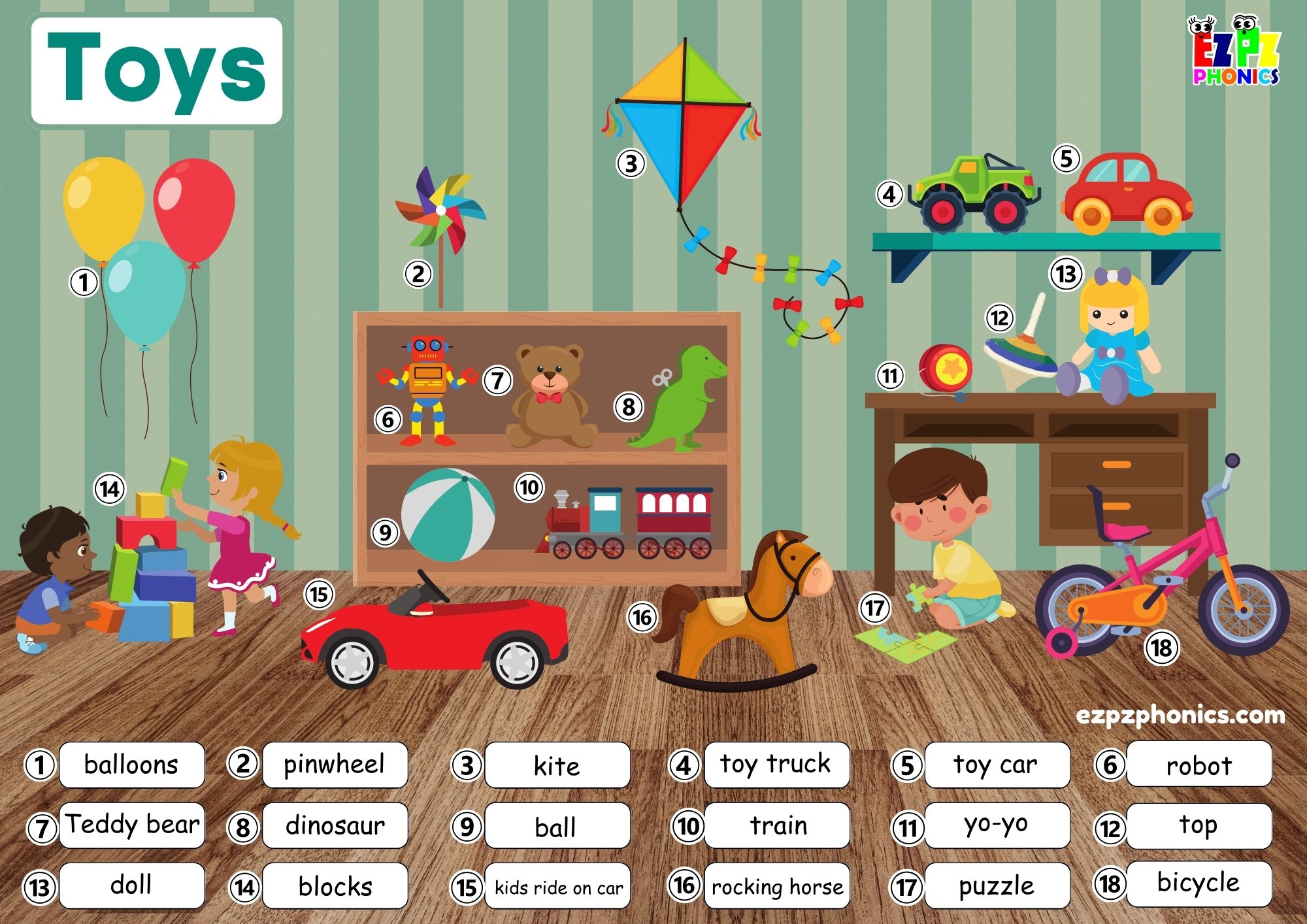 Toys Picture Dictionary My First English Words (Free PDF Download ...