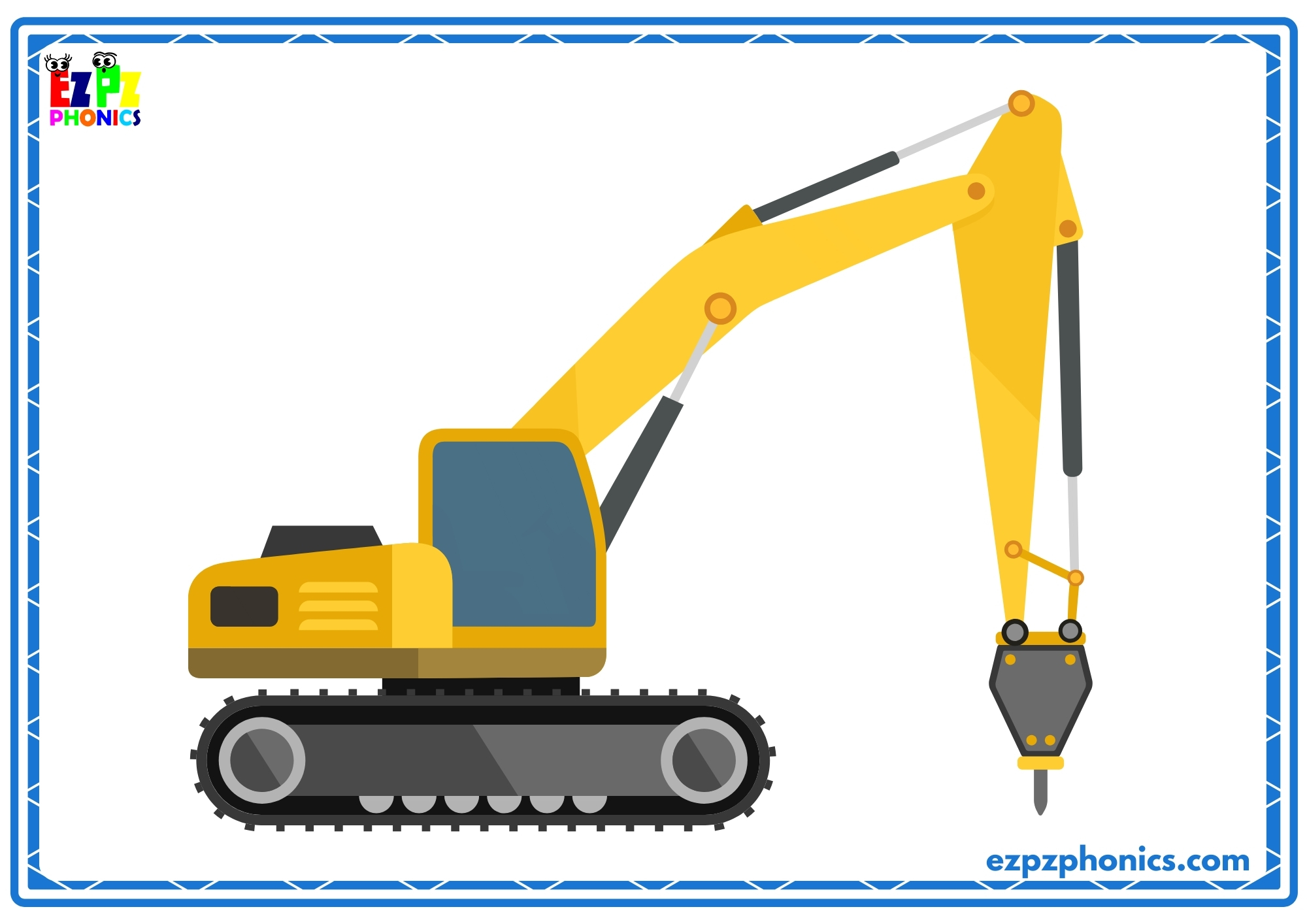 Construction Equipment Vocabulary Flashcards with Words on the Back Use ...