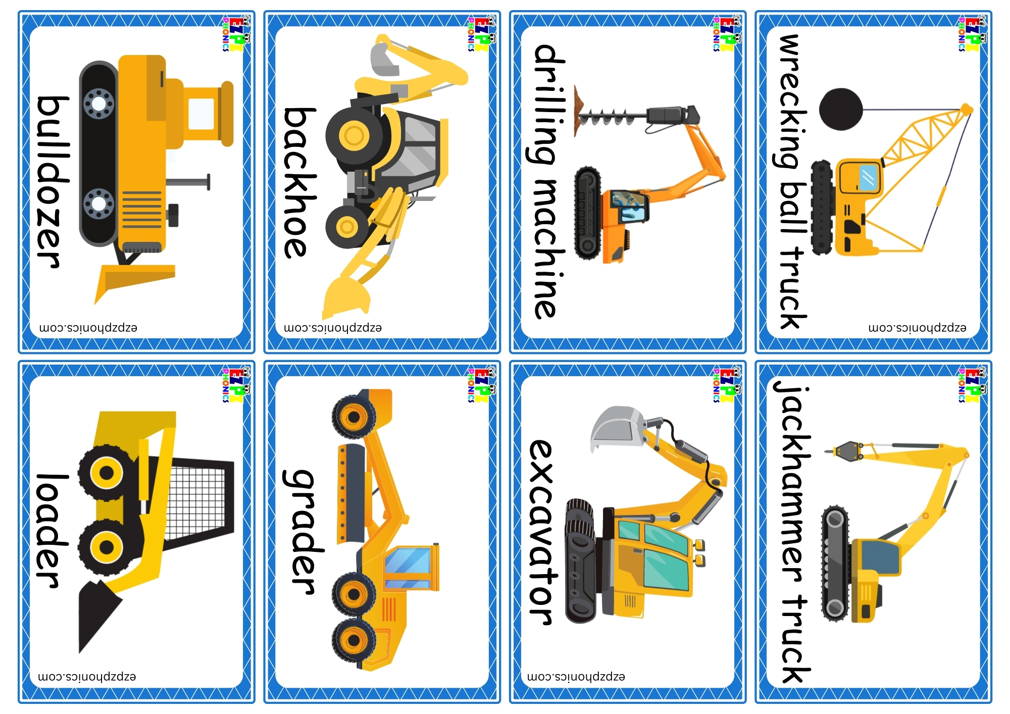 Transportation Construction Equipment / Machines - Mini Flashcards ...