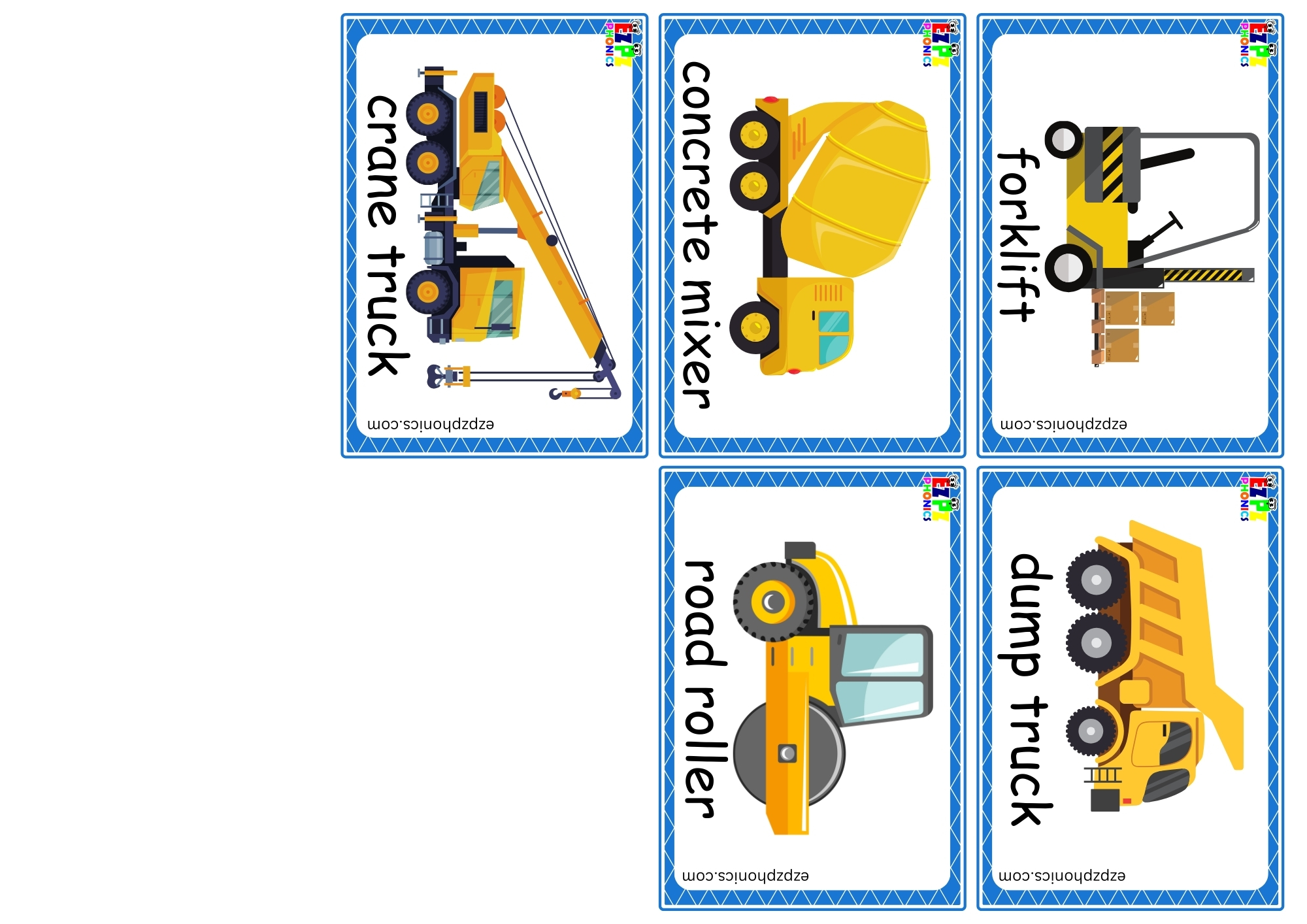 Transportation Construction Equipment / Machines - Mini Flashcards ...