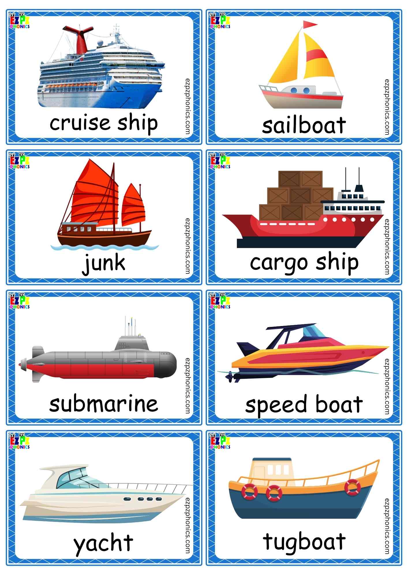 Water Transport - Mini Flashcards / Game Cards (Free PDF Download ...
