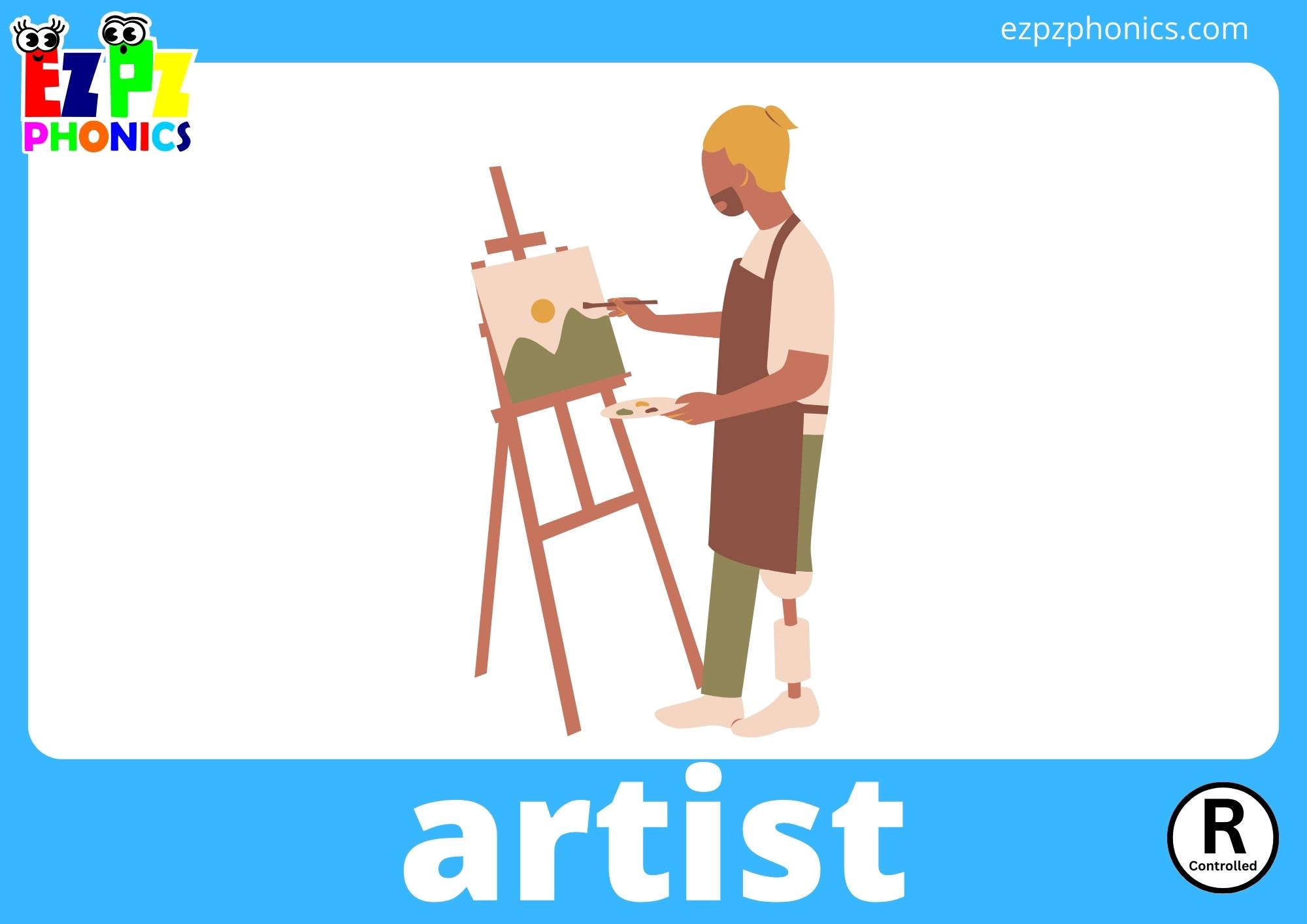 ar R-Controlled Two Syllable Words Phonics Flashcards with Images and ...