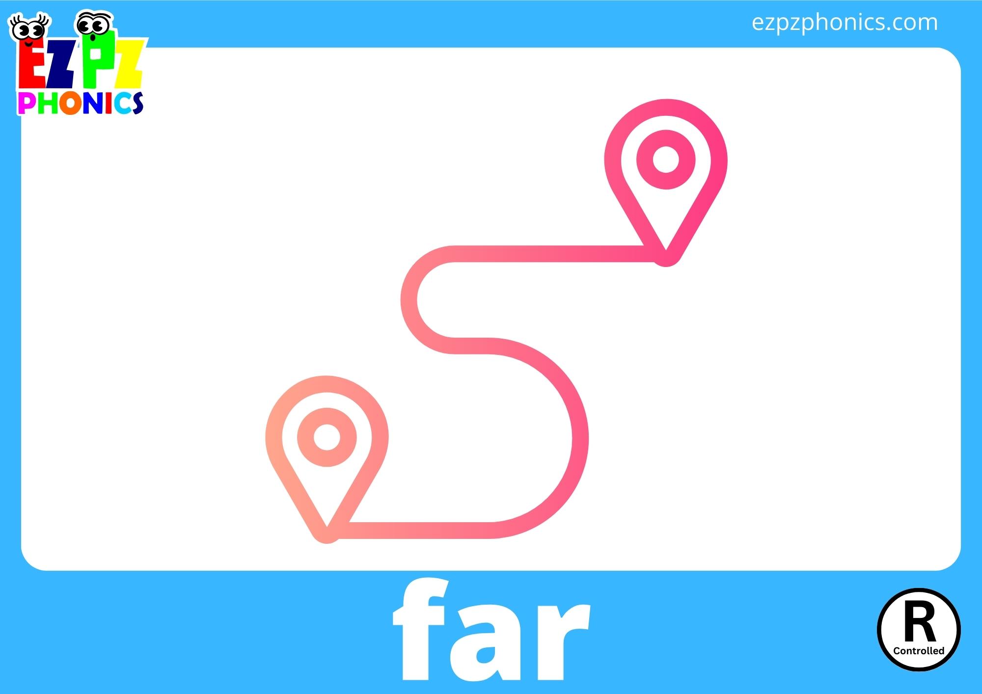 AR R-Controlled One Syllable Words Phonics Flashcards with Images and ...