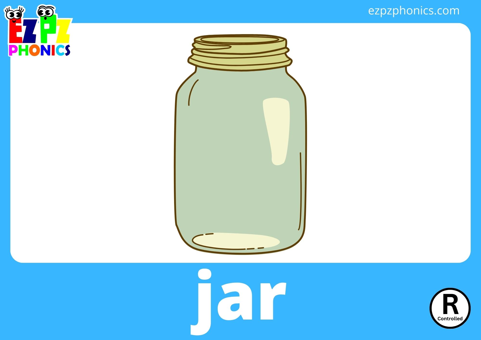 AR R-Controlled One Syllable Words Phonics Flashcards with Images and ...