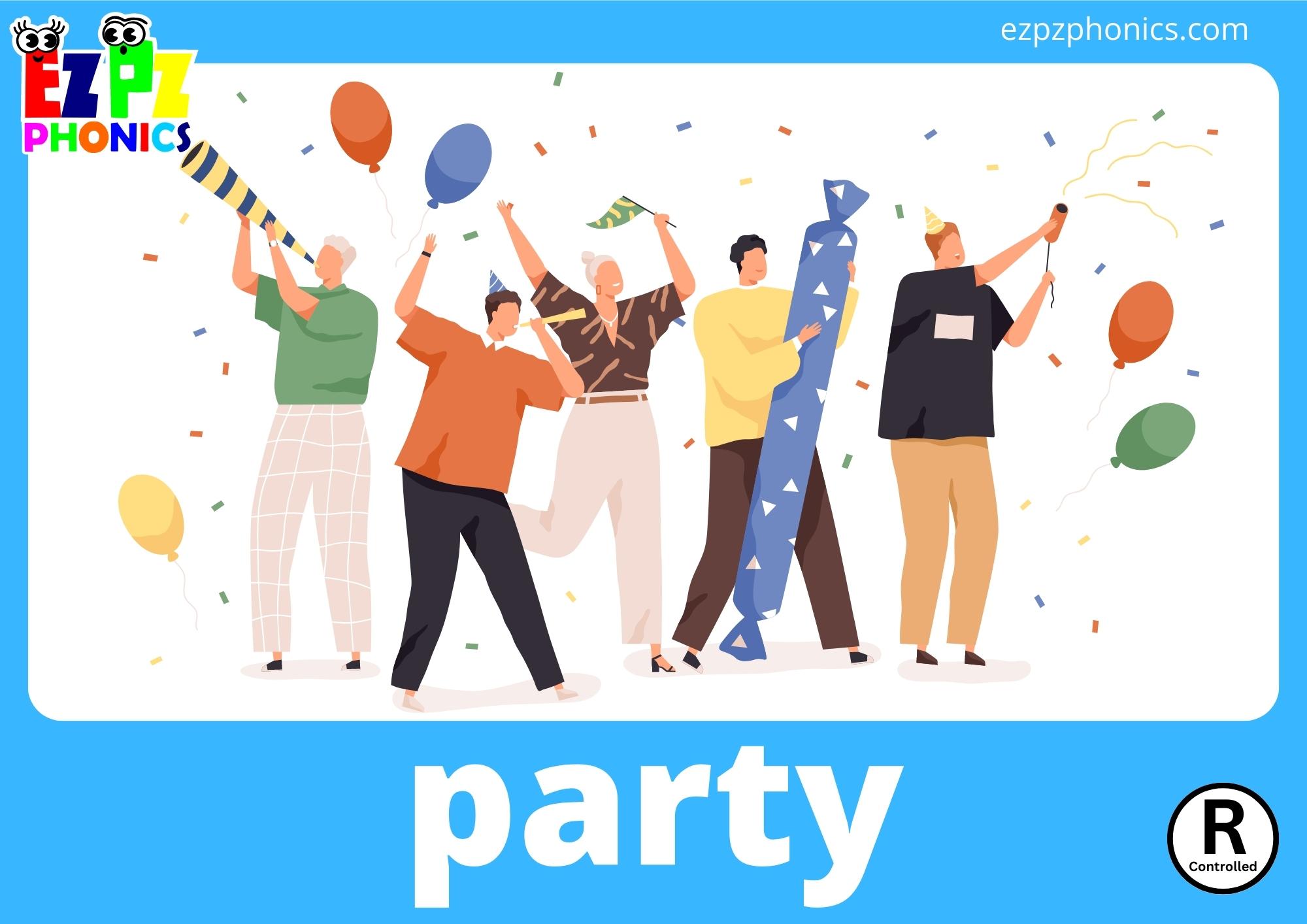 ar R-Controlled Two Syllable Words Phonics Flashcards with Images and ...