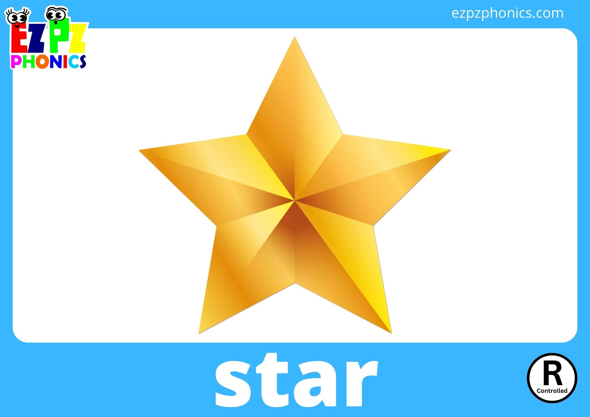 AR R-Controlled One Syllable Words Phonics Flashcards with Images and ...