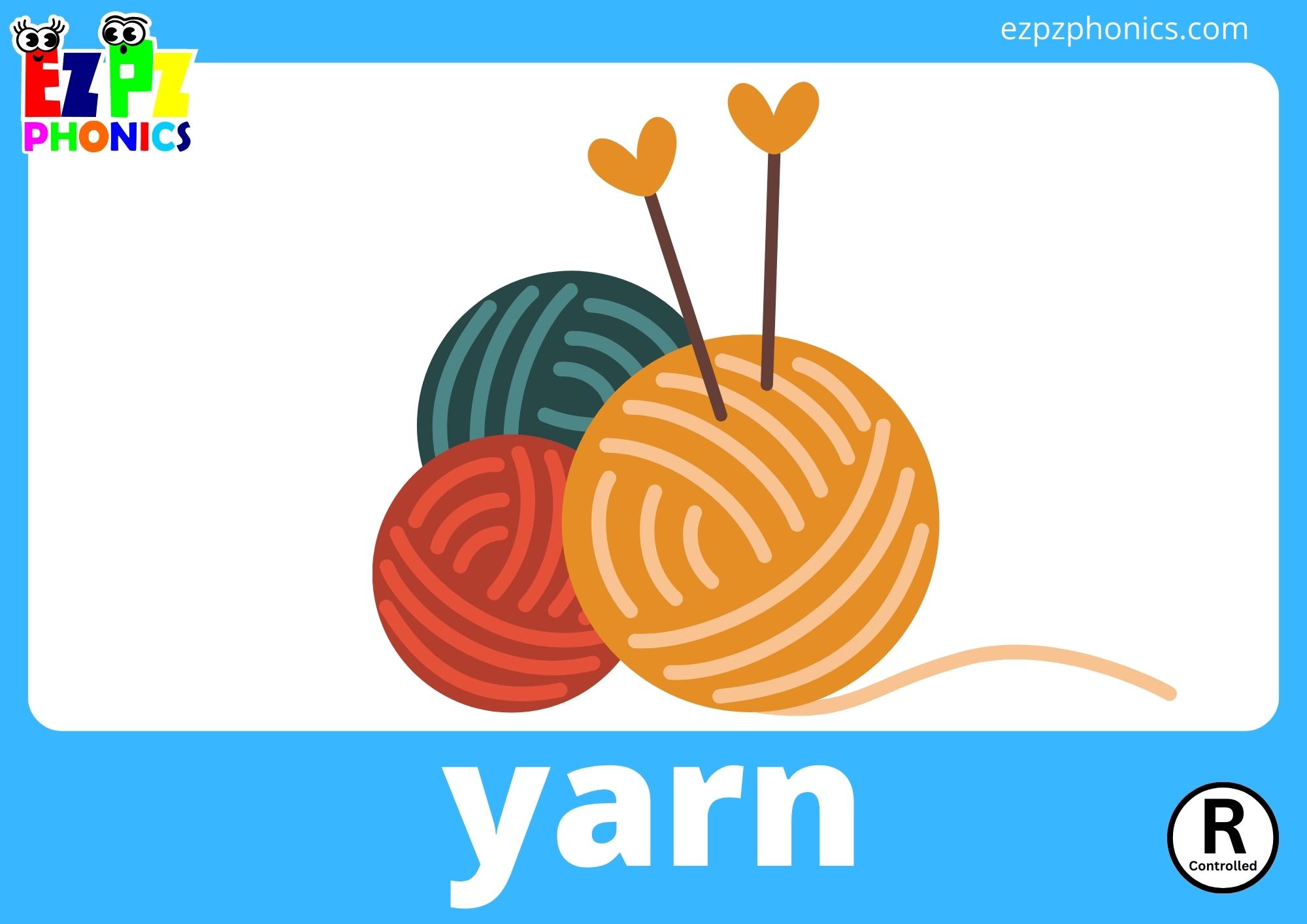 AR R-Controlled One Syllable Words Phonics Flashcards with Images and ...