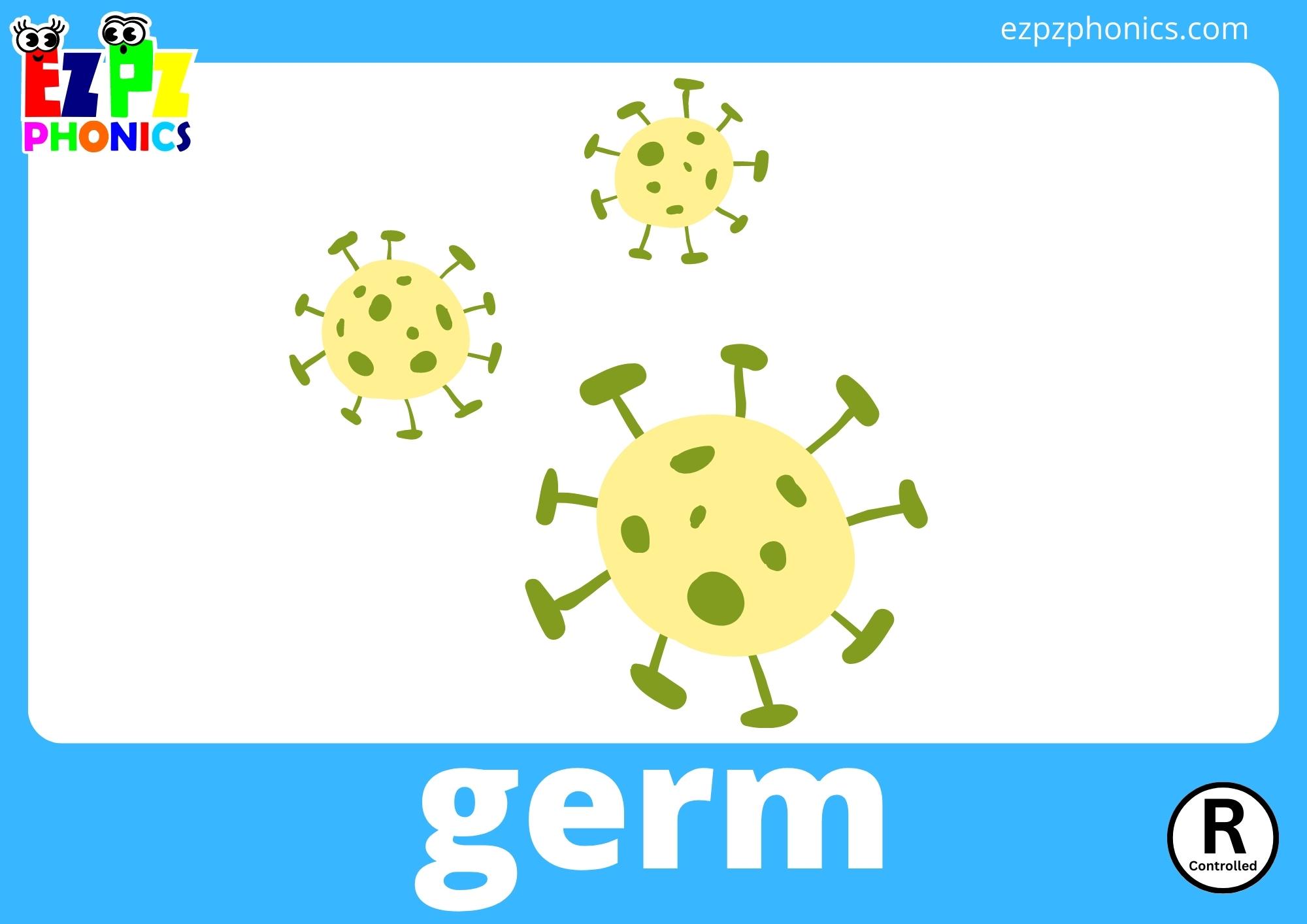 er R-Controlled One Syllable Words Phonics Flashcards with Images and ...