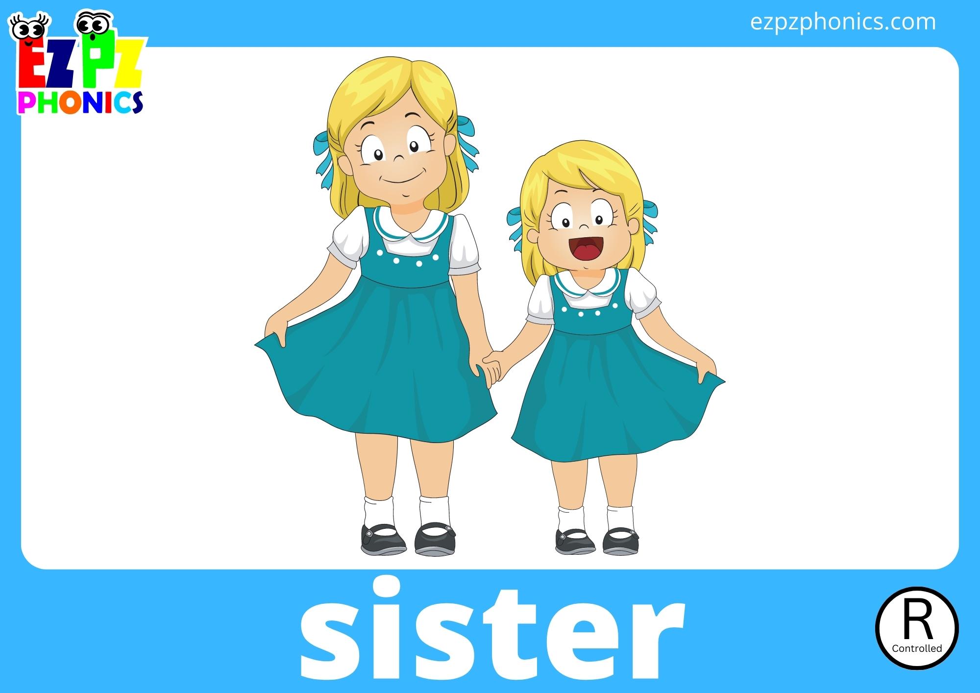 er Two Syllable R-Controlled Two Syllable Words Phonics Flashcards with ...