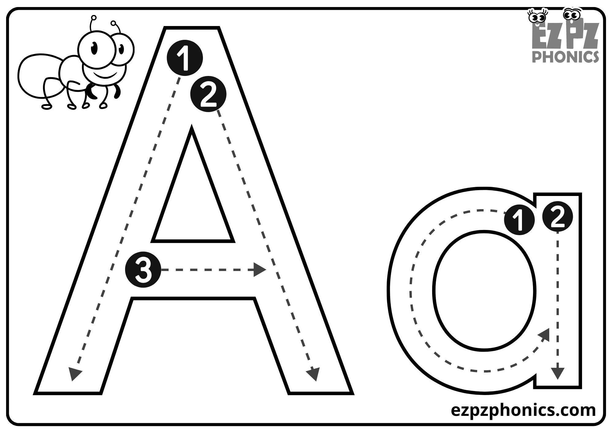 A to Z Full Page Free Printable Alphabet Tracing Cards Complete Set ...