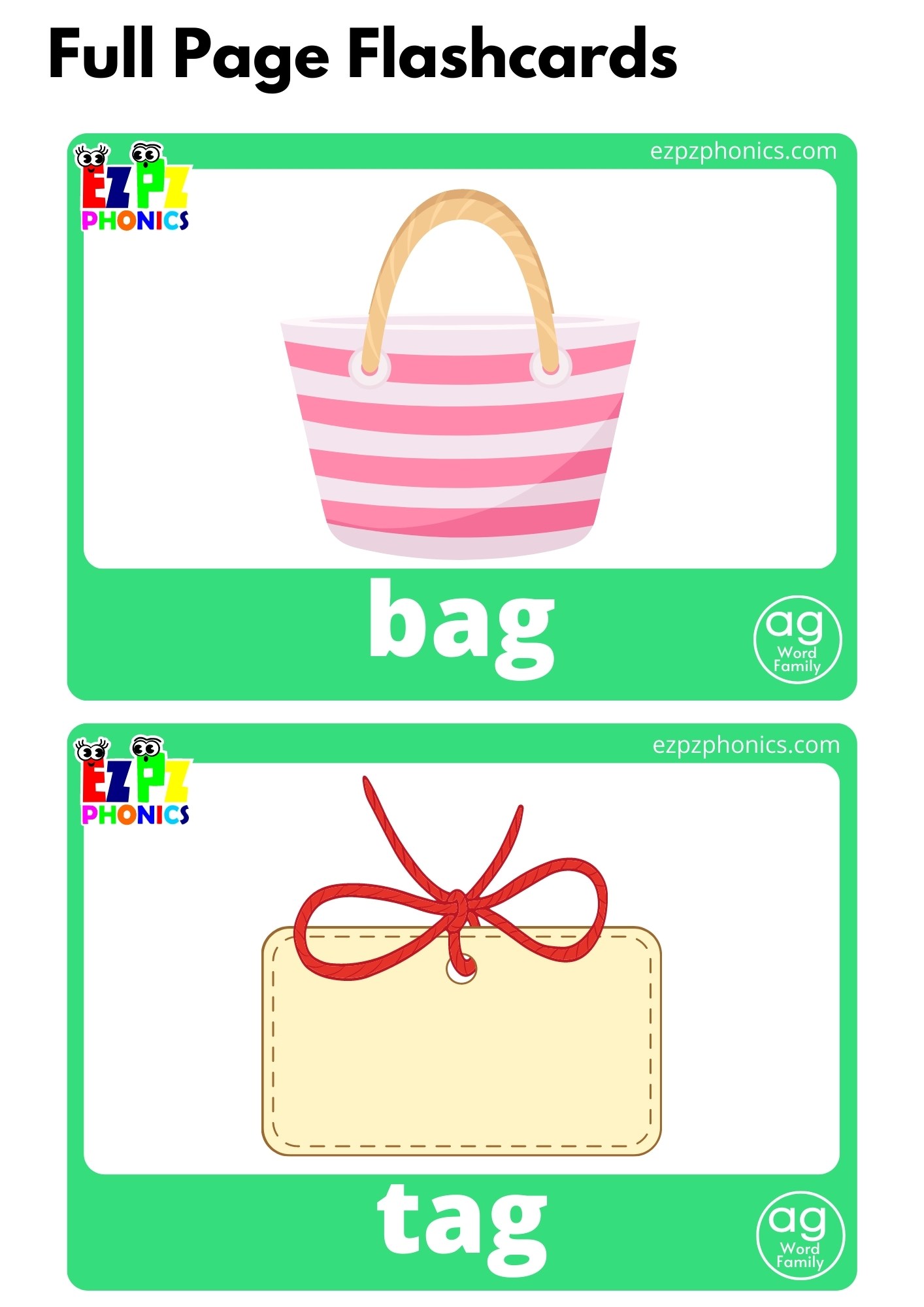 Letter L Words Phonics Flashcards with Images and Words Free Printable ...