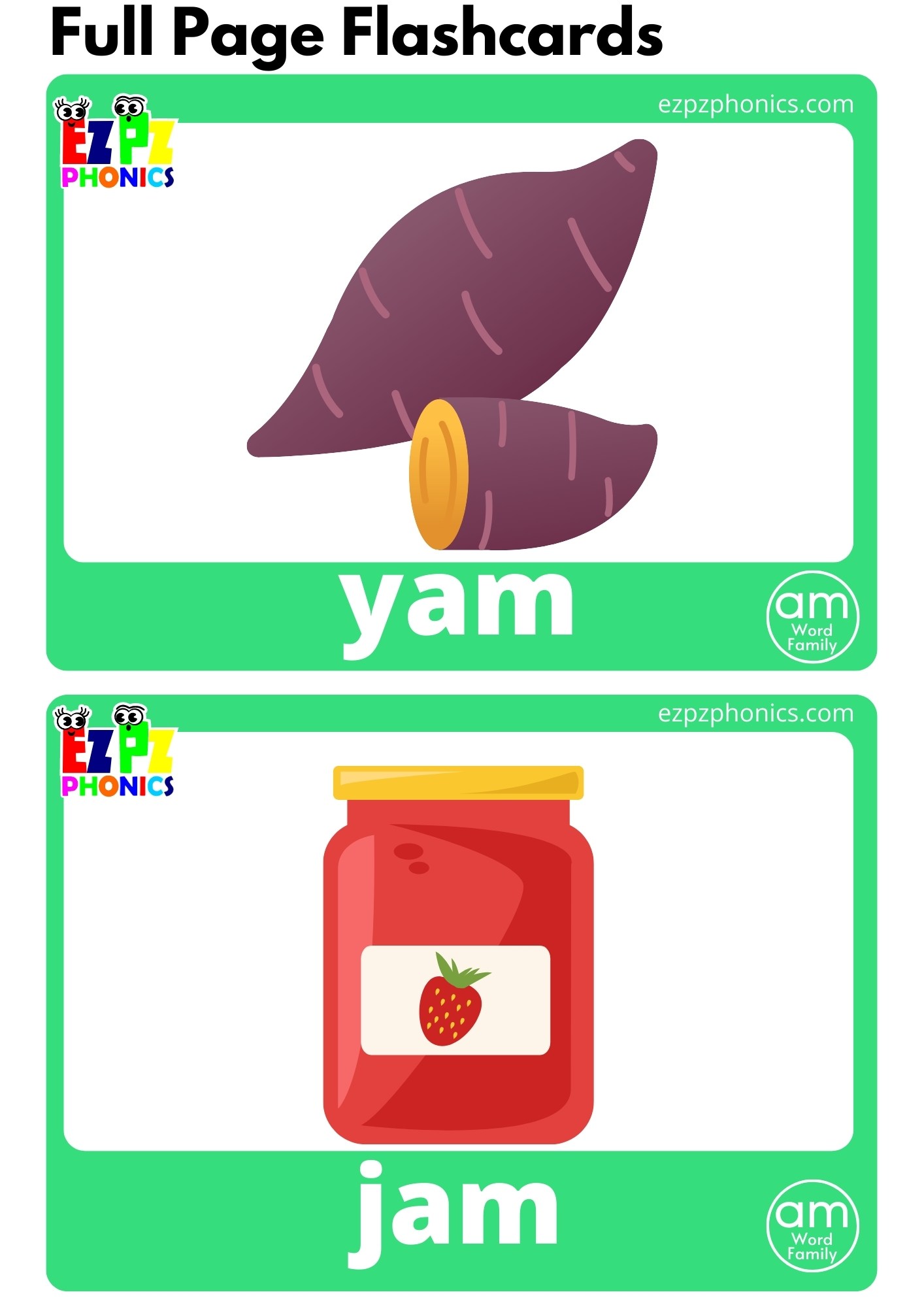 am Word Family - ezpzphonics.com