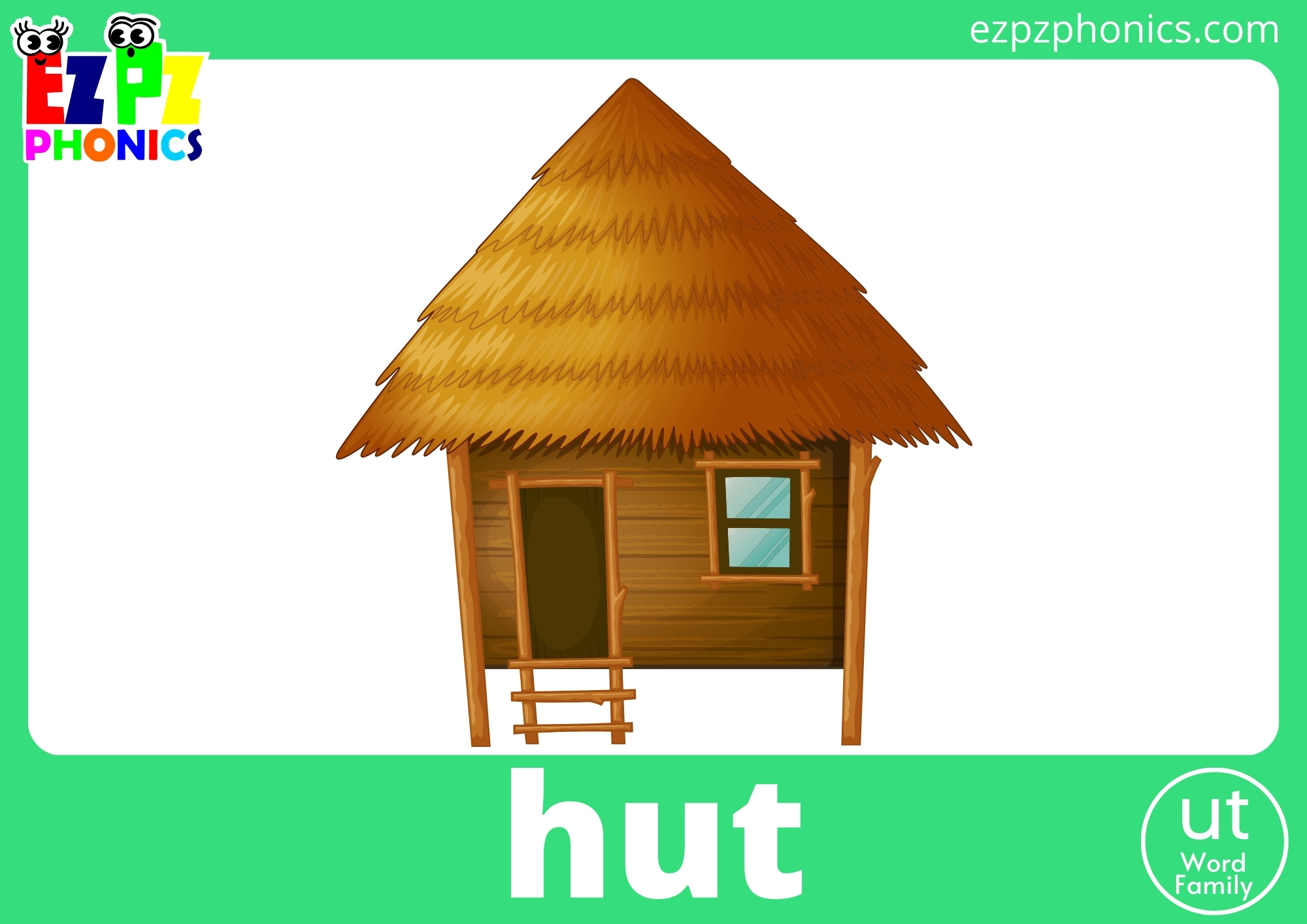 UT Word Family Flashcards With Words Phonics Letter Sounds Flashcards ...