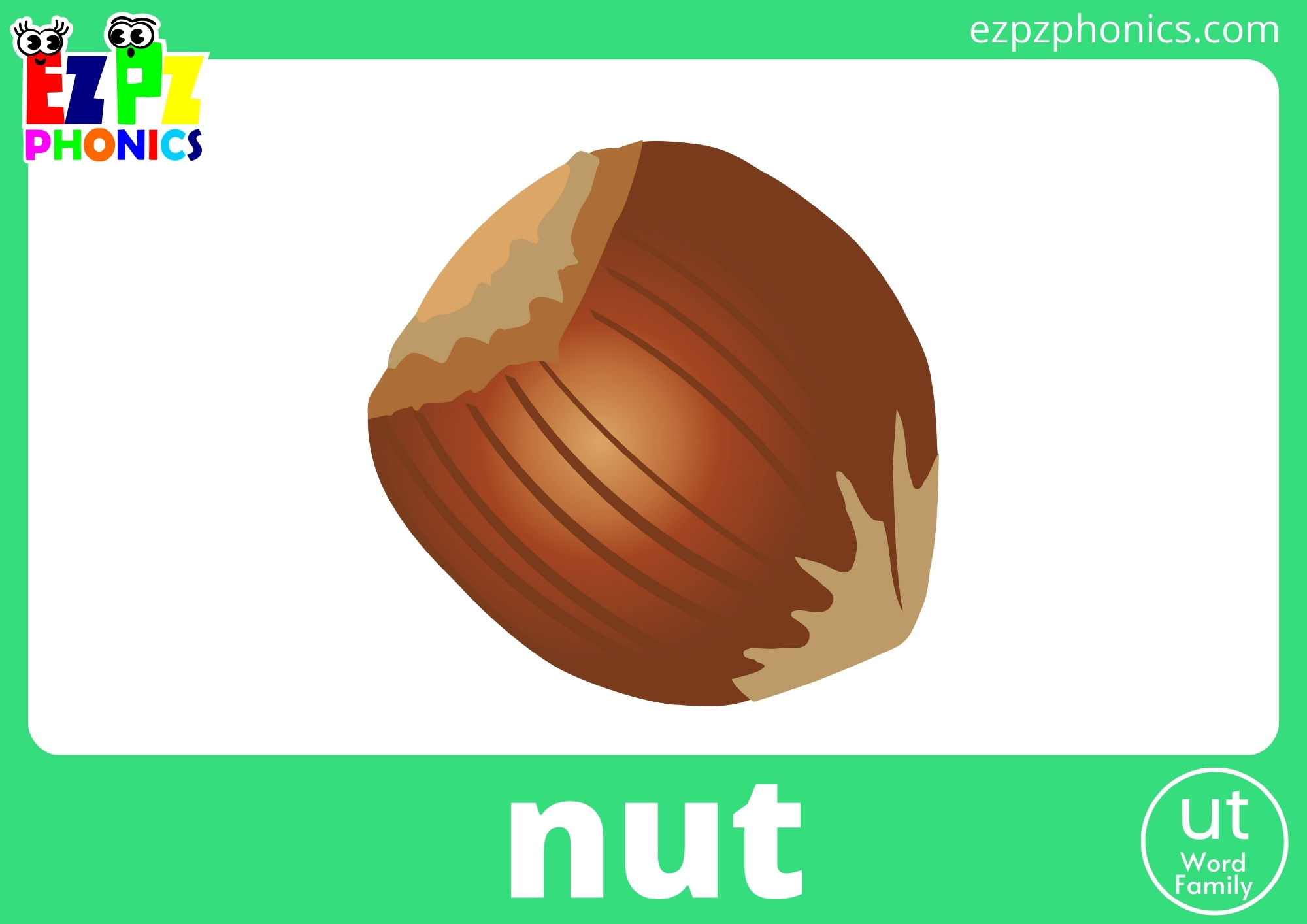 UT Word Family Flashcards With Words Phonics Letter Sounds Flashcards ...