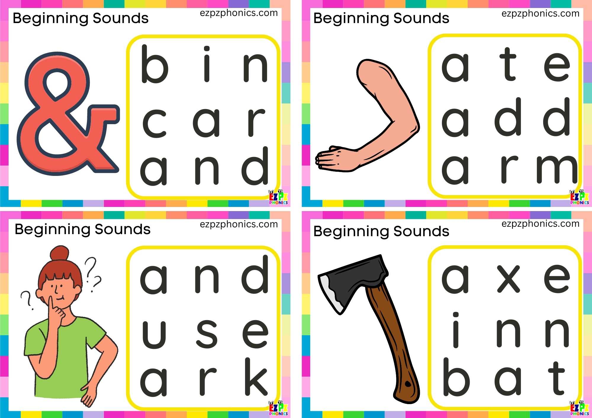 Letter A Word Search Card 1 - ezpzphonics.com