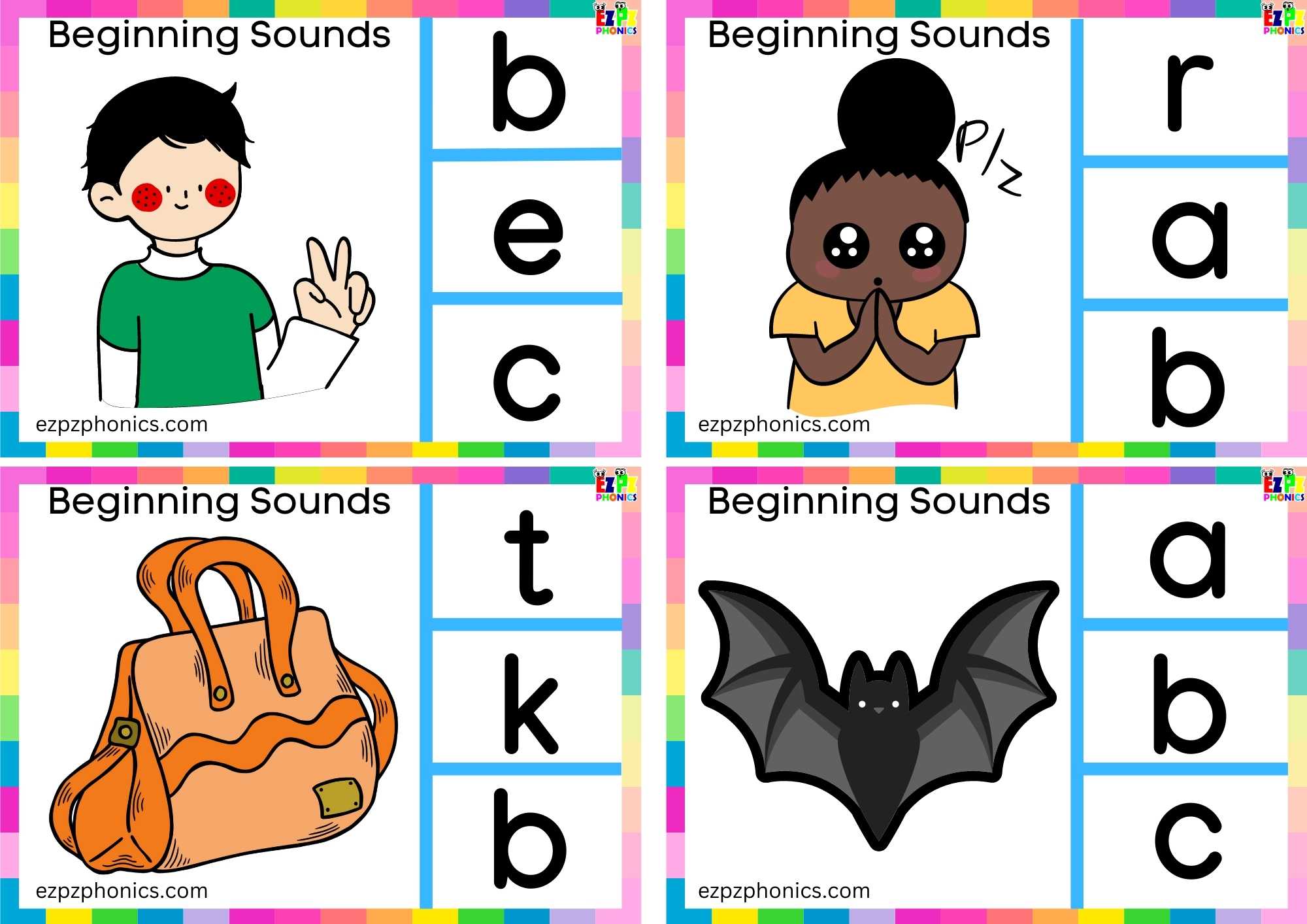 Letter B Look At The Image And Clip The Correct Letter Clip Card 1 ...