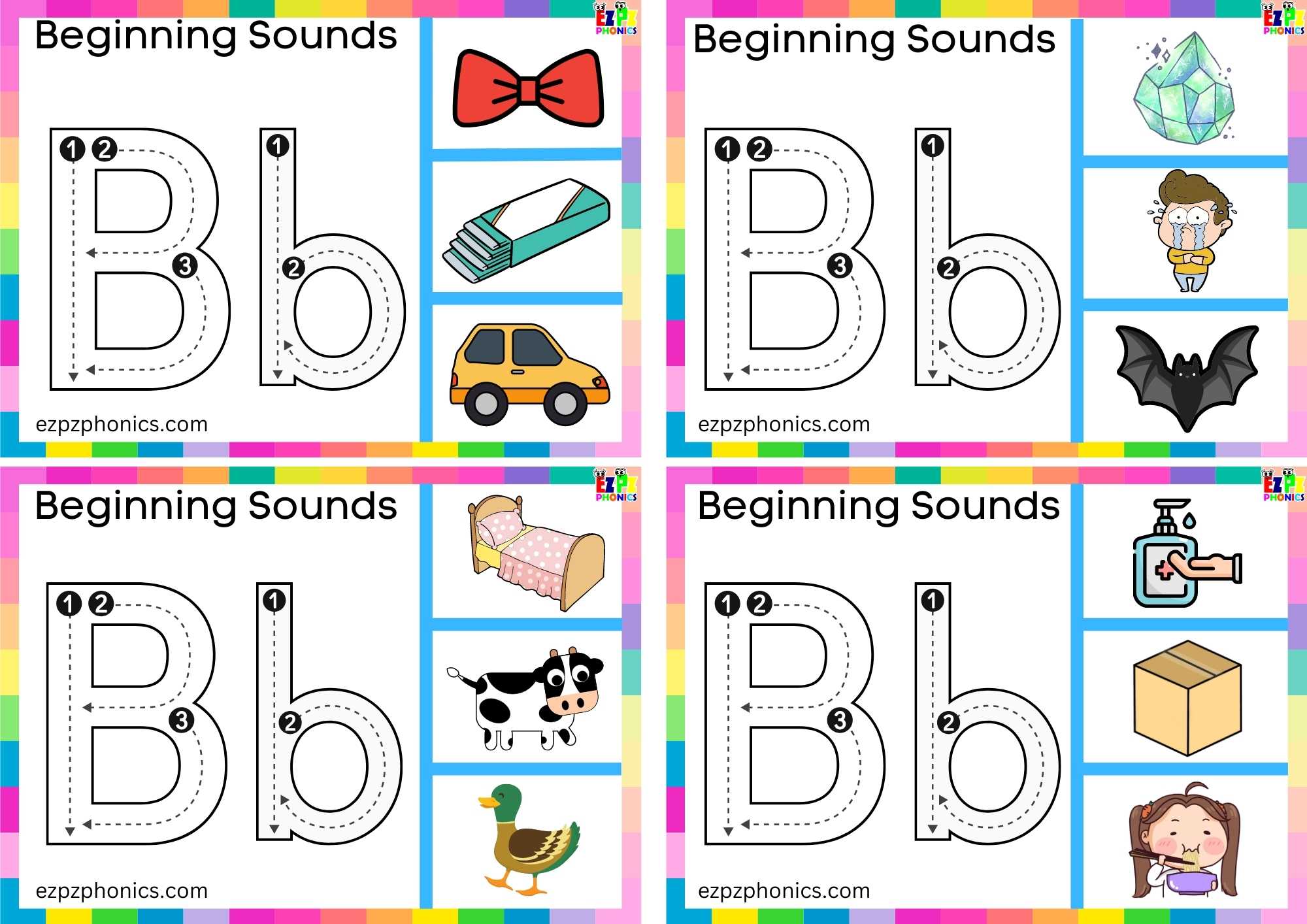 Trace The Letter B And Clip The Image Clip Card 2 - ezpzphonics.com