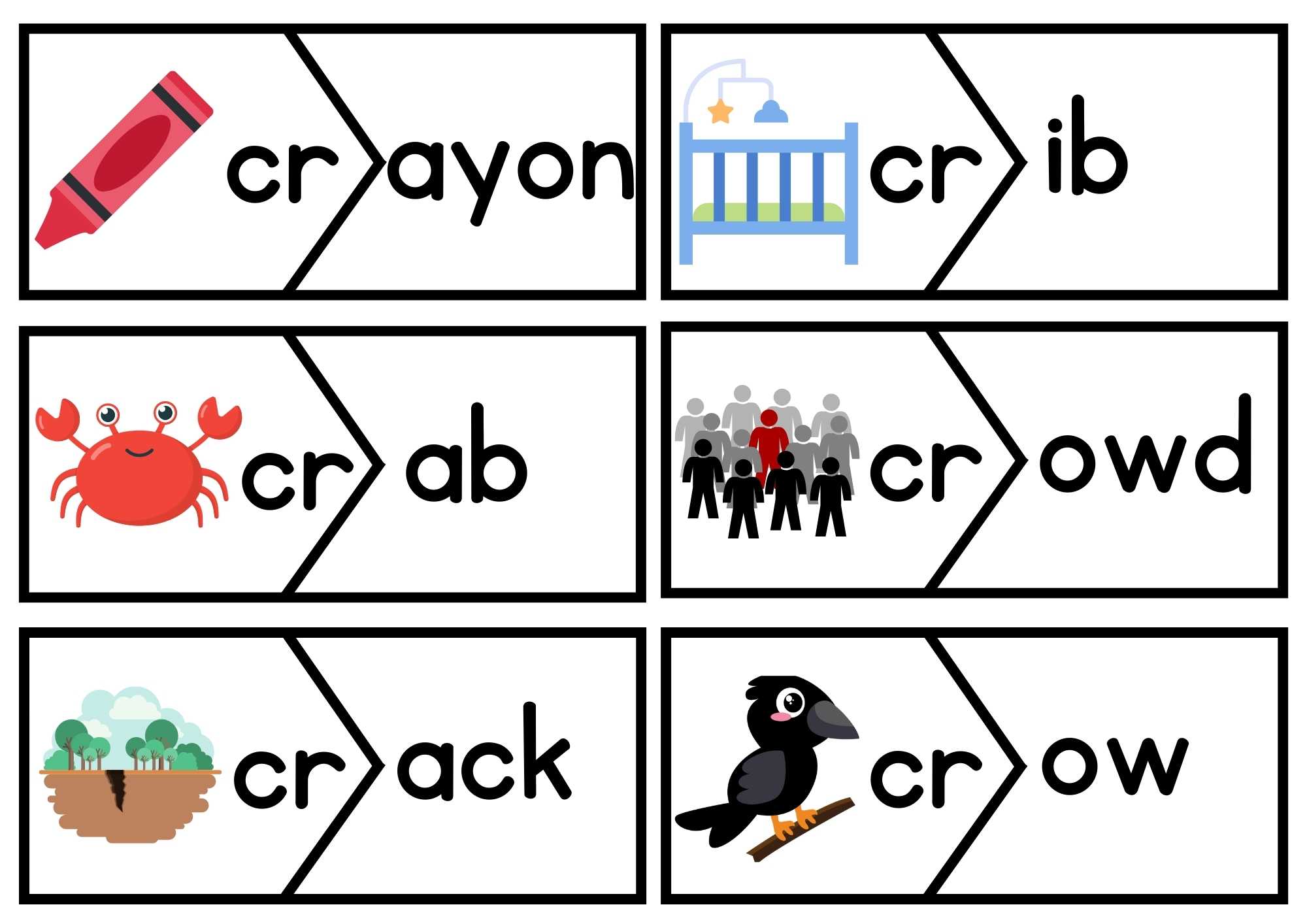 CR Beginning Blends Puzzle Match Phonics Set 1 - ezpzphonics.com